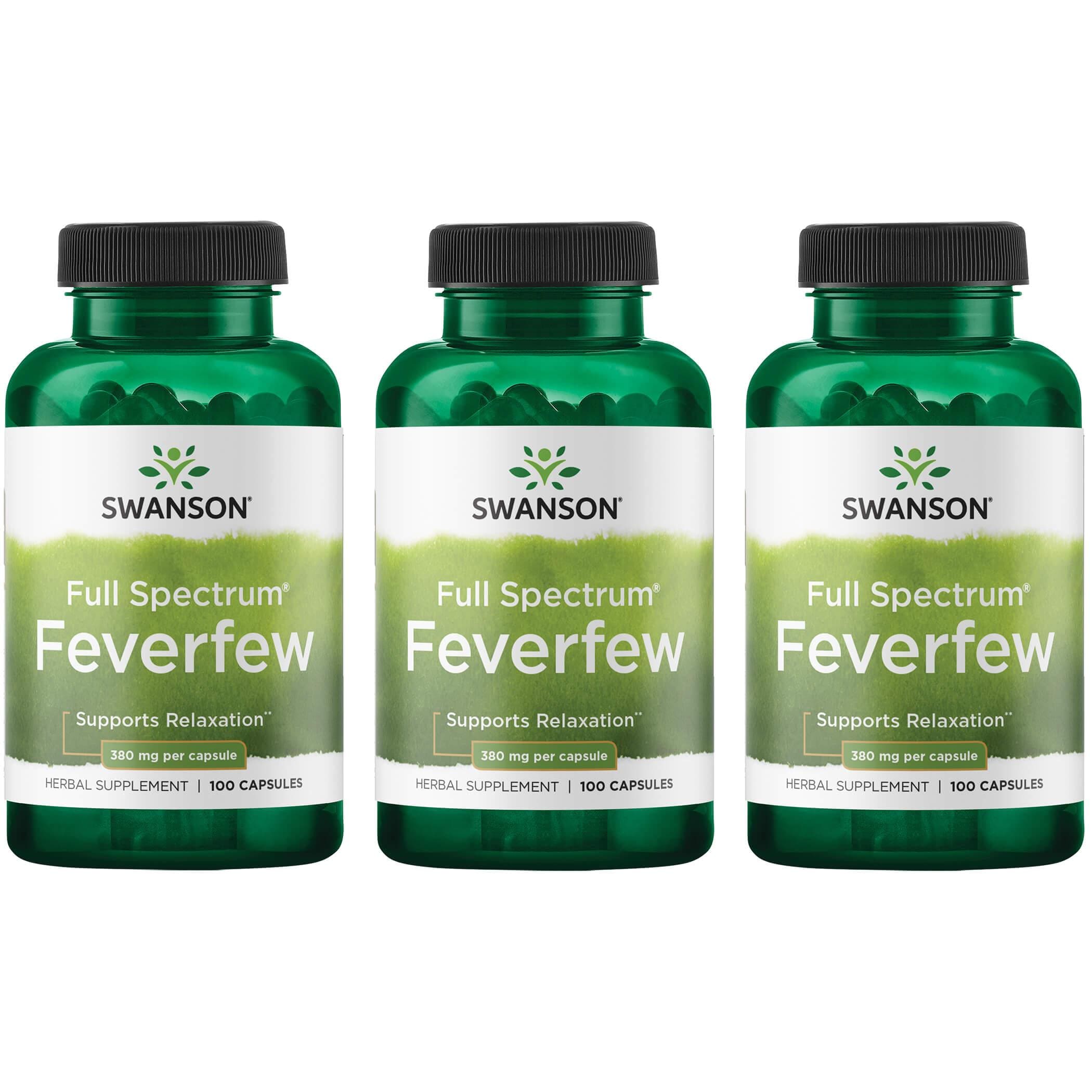 Swanson Full Spectrum Feverfew 380 mg 100 Caps 3 Pack - Walmart.com