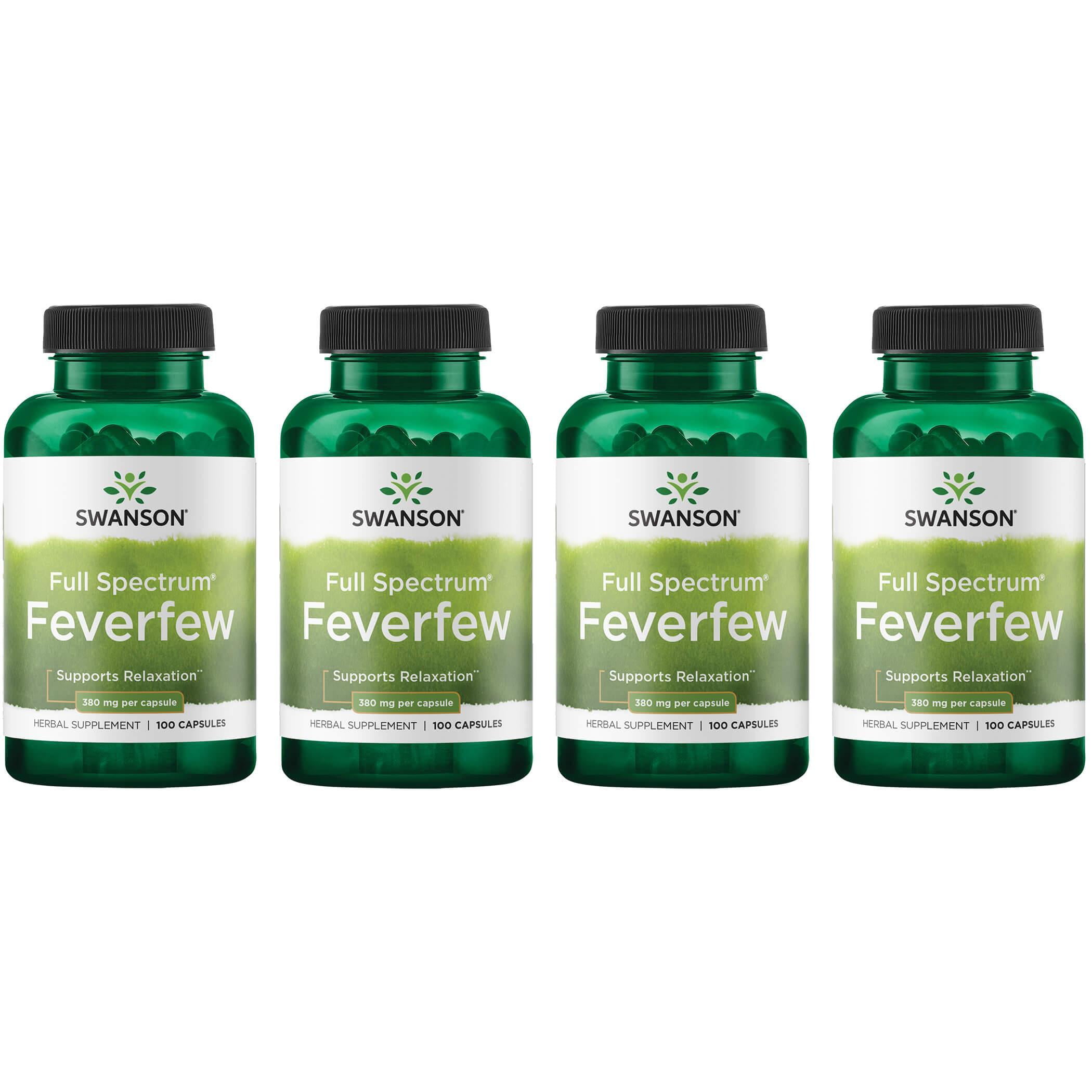 Swanson Full Spectrum Feverfew 380 mg 100 Caps 4 Pack - Walmart.com