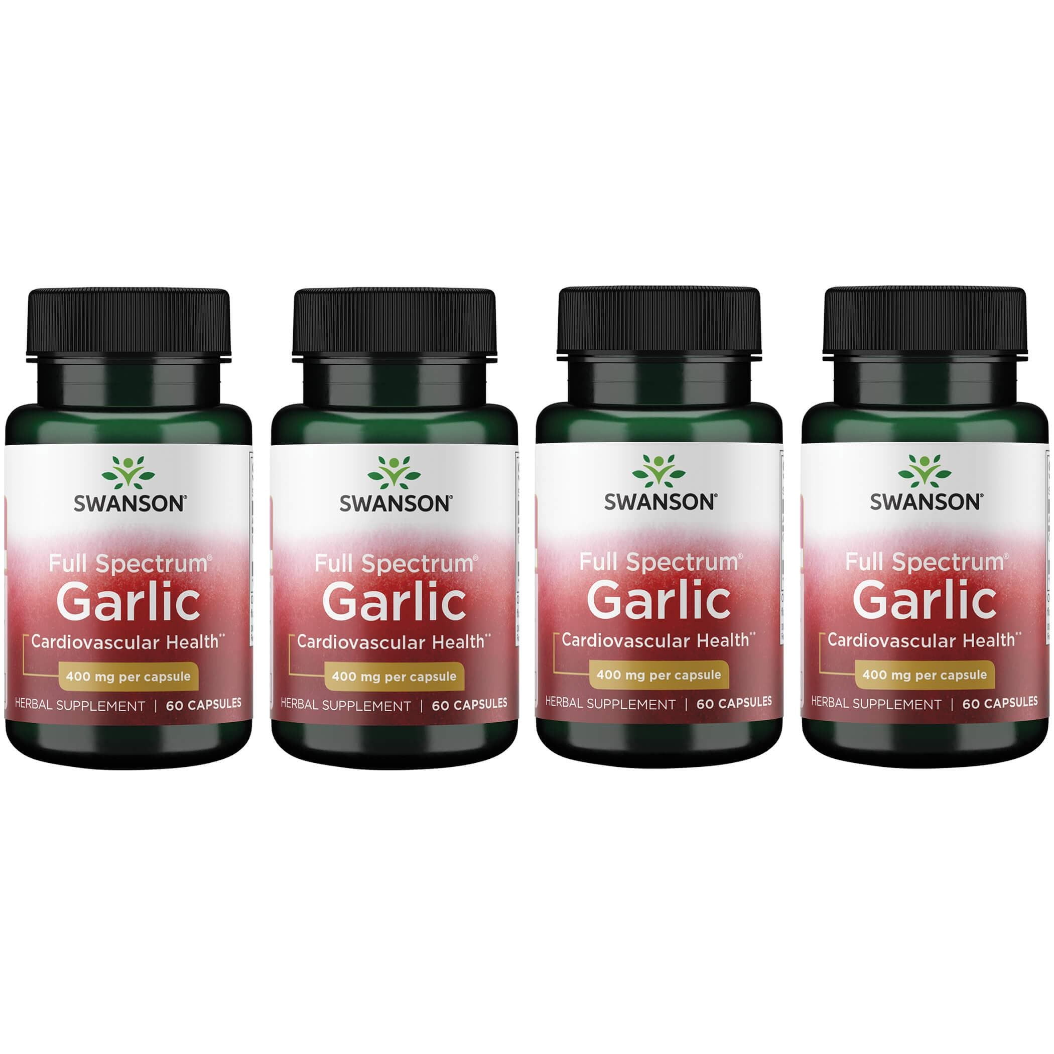 Swanson Full Spectrum Garlic 400 mg 60 Caps 4 Pack - Walmart.com