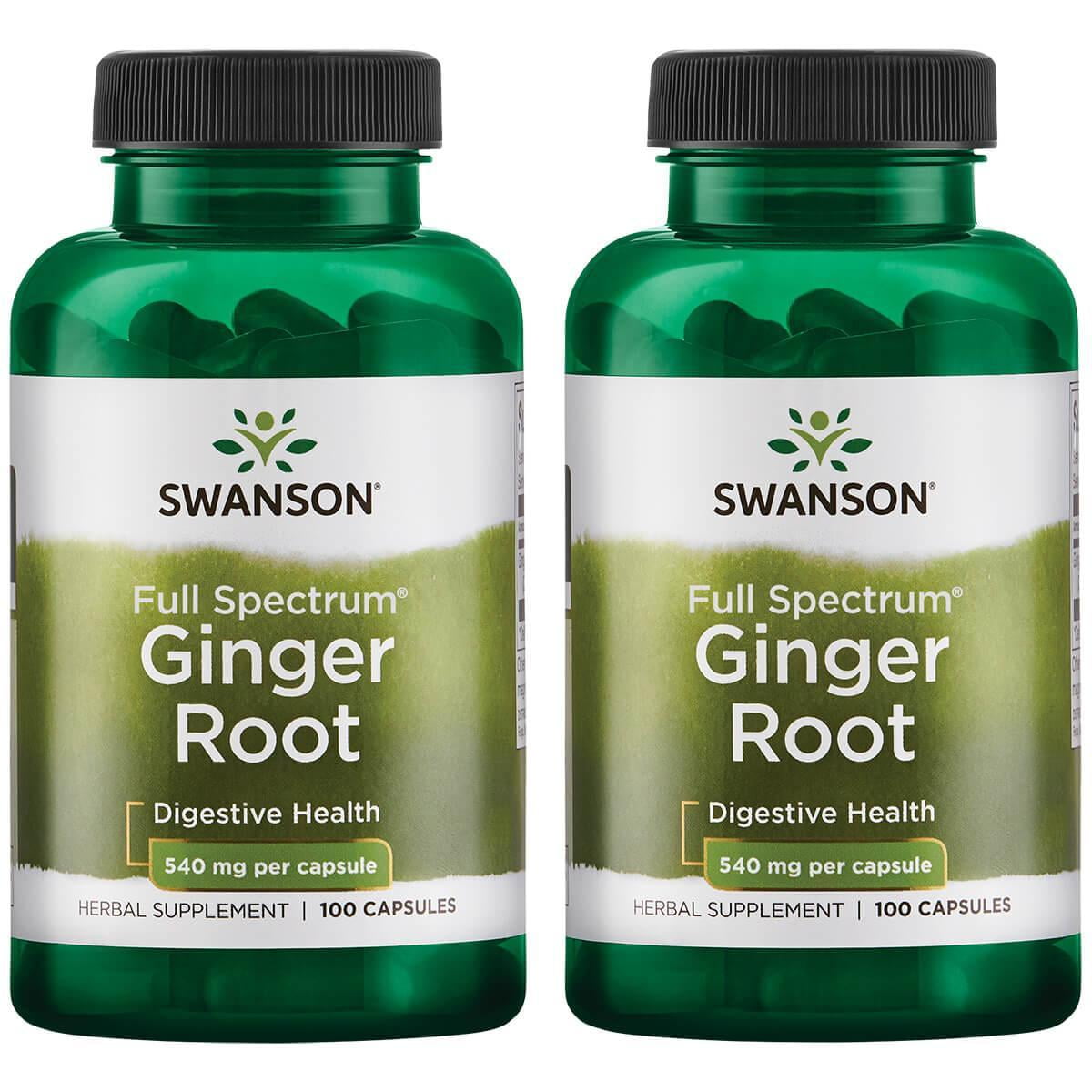 Swanson Full Spectrum Ginger Root Supplements, 540 mg, 100 Caps, 2 Pack ...