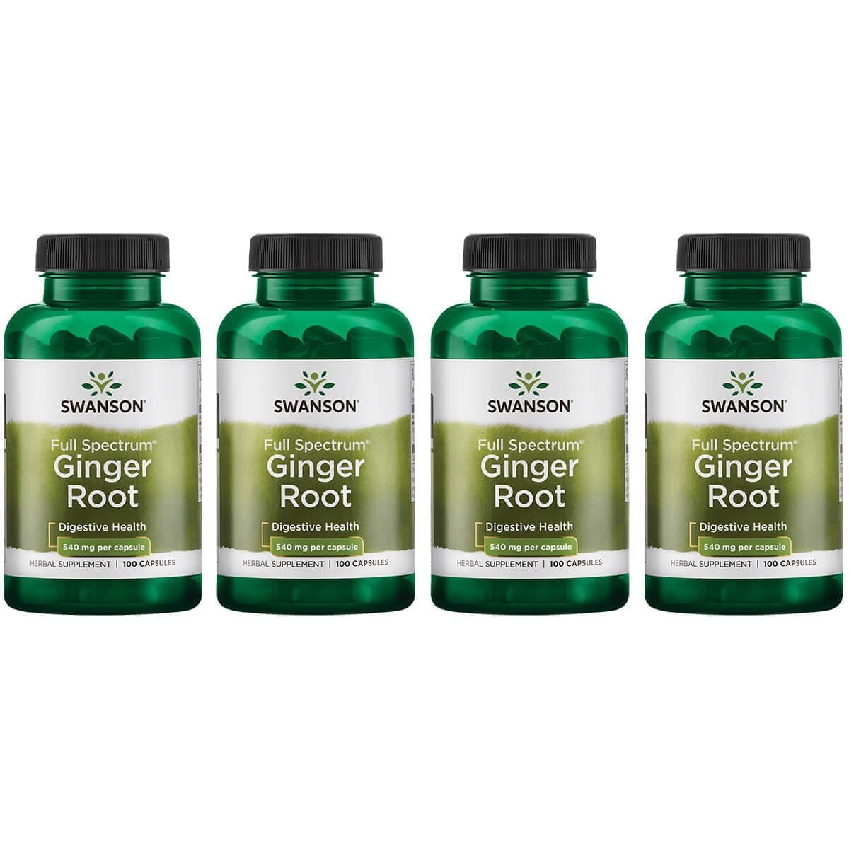 Swanson Full Spectrum Ginger Root 540 mg 100 Caps 4 Pack - Walmart.com