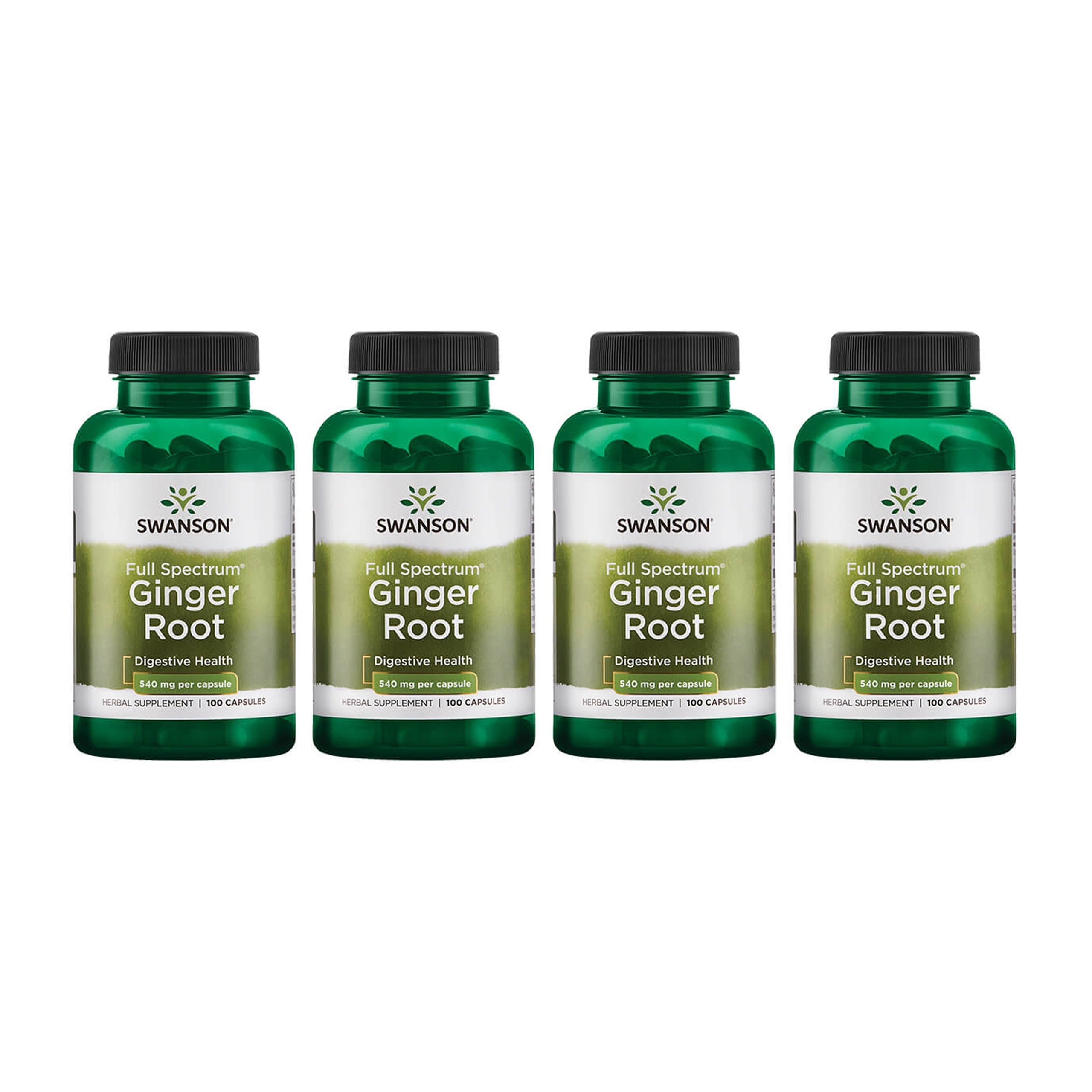 Swanson Full Spectrum Ginger Root 540 mg 100 Caps 4 Pack - Walmart.com