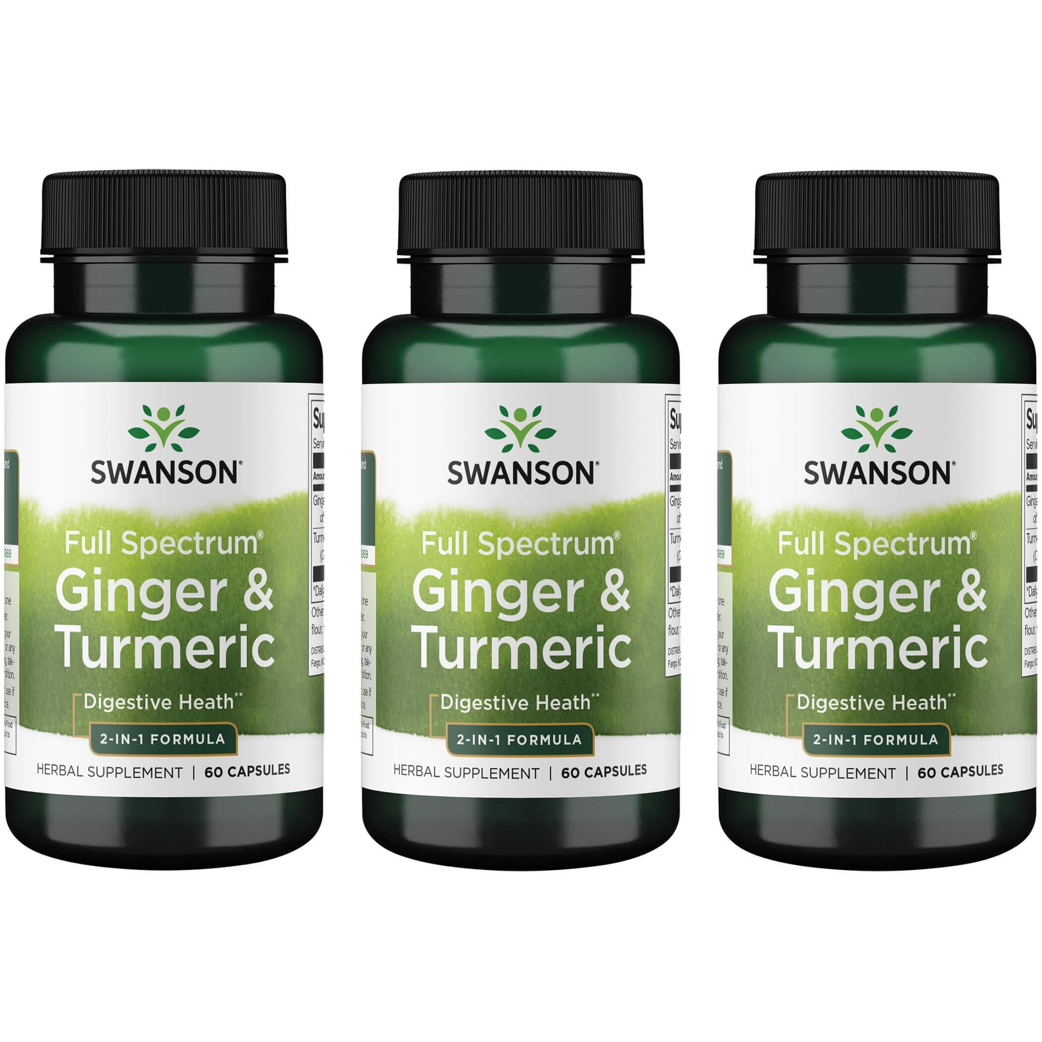 Swanson Full Spectrum Ginger & Turmeric 60 Capsules (3 Pack) - Walmart.com