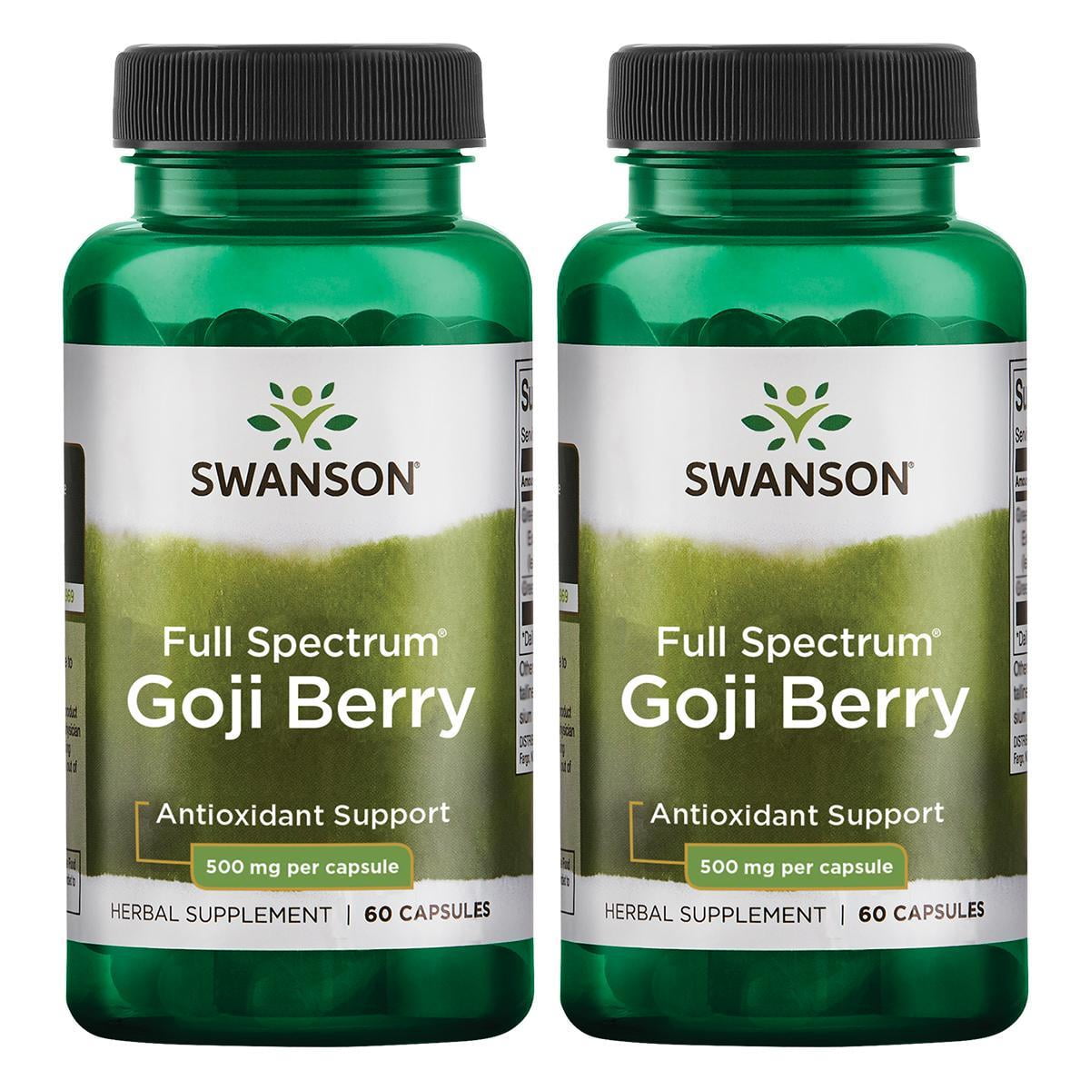 Swanson Full Spectrum Goji Berry 500 mg 60 Caps 2 Pack - Walmart.com