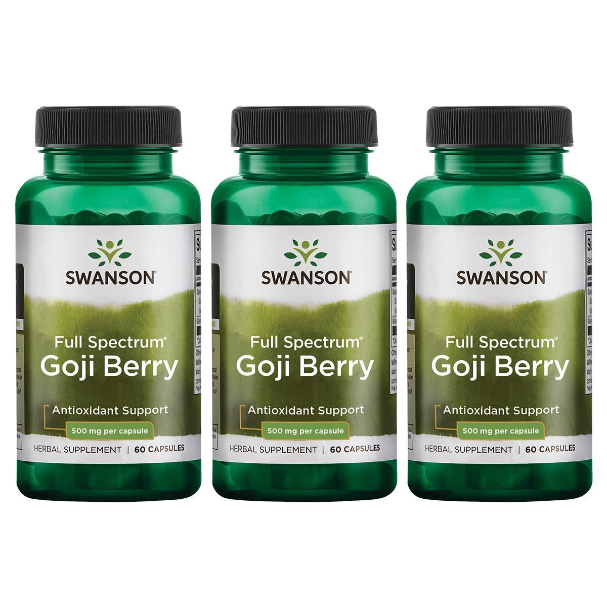 Swanson Full Spectrum Goji Berry 500 mg 60 Caps 3 Pack - Walmart.com