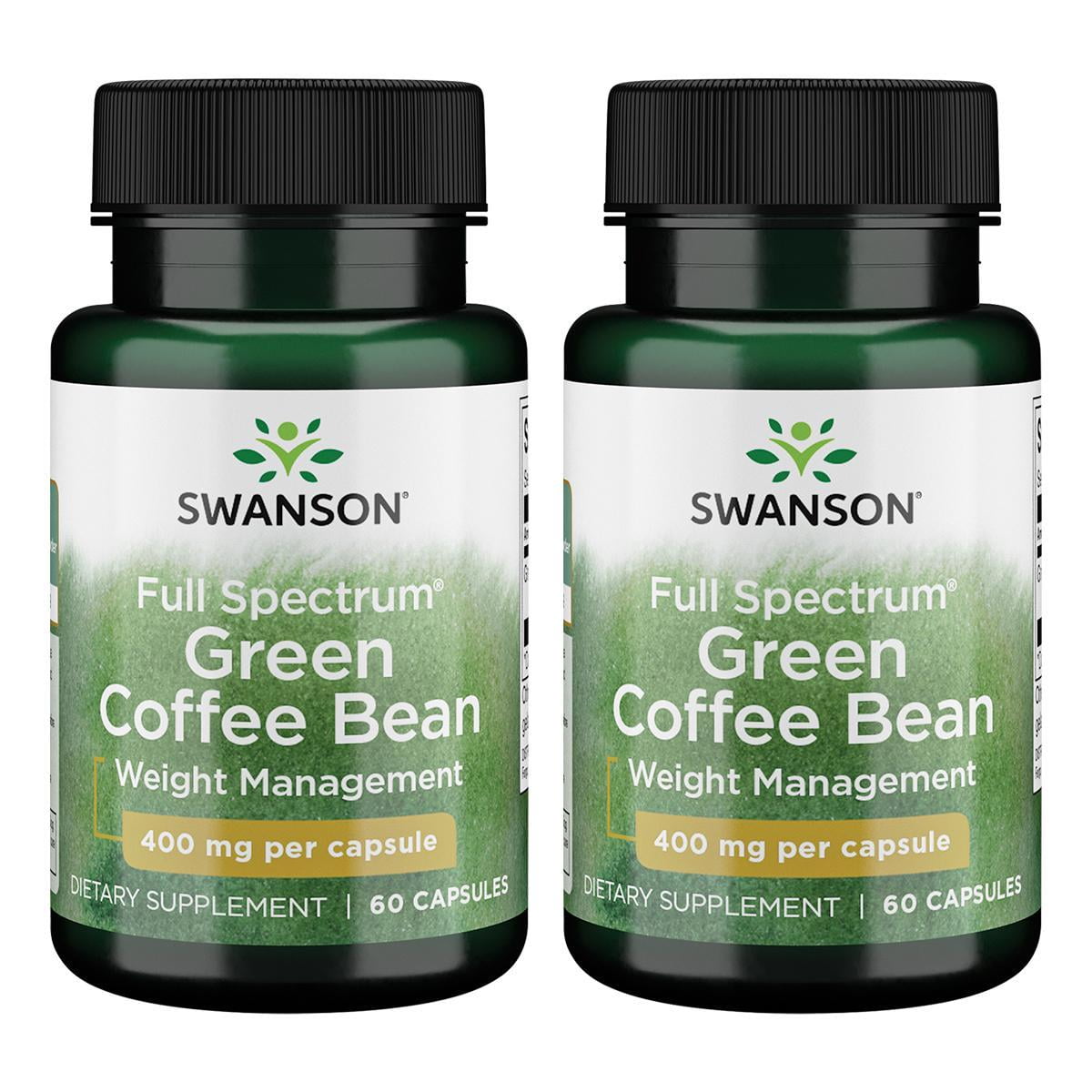 Swanson Full Spectrum Green Coffee Bean 400 mg 60 Caps 2 Pack - Walmart.com
