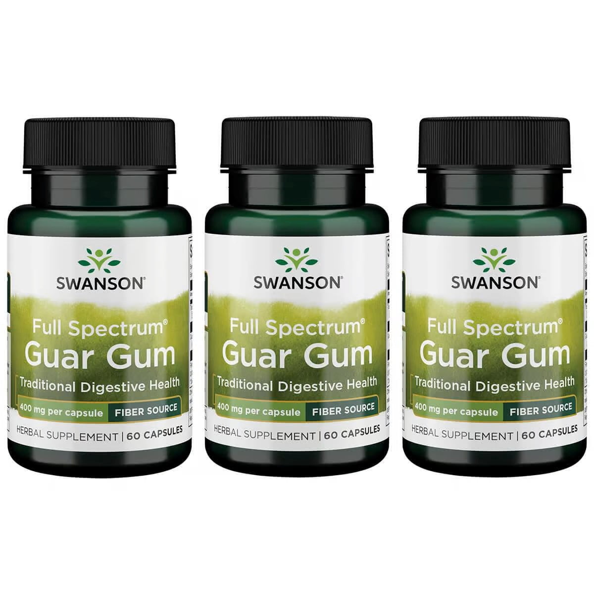 Swanson Full Spectrum Guar Gum 400 mg 60 Caps 3 Pack - Walmart.com