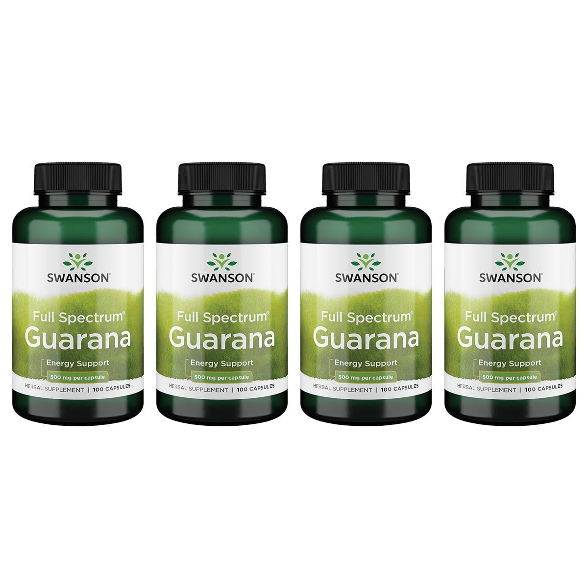 Swanson Guarana 500 mg Capsules, Energy Boosting, Fatigue Fighting ...