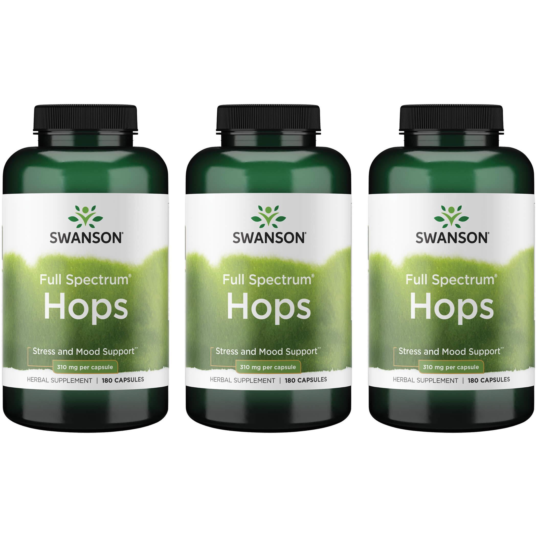 Swanson Full Spectrum Hops 310 mg 180 Caps 3 Pack - Walmart.com