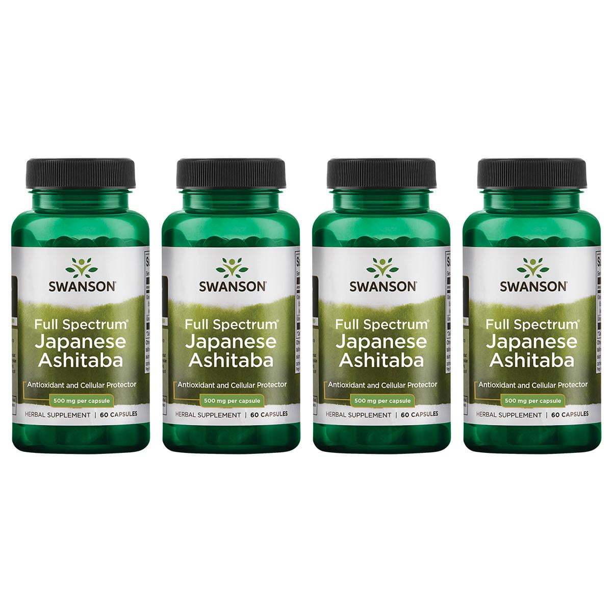 Swanson Full Spectrum Japanese Ashitaba 500 mg 60 Caps 4 Pack - Walmart.com