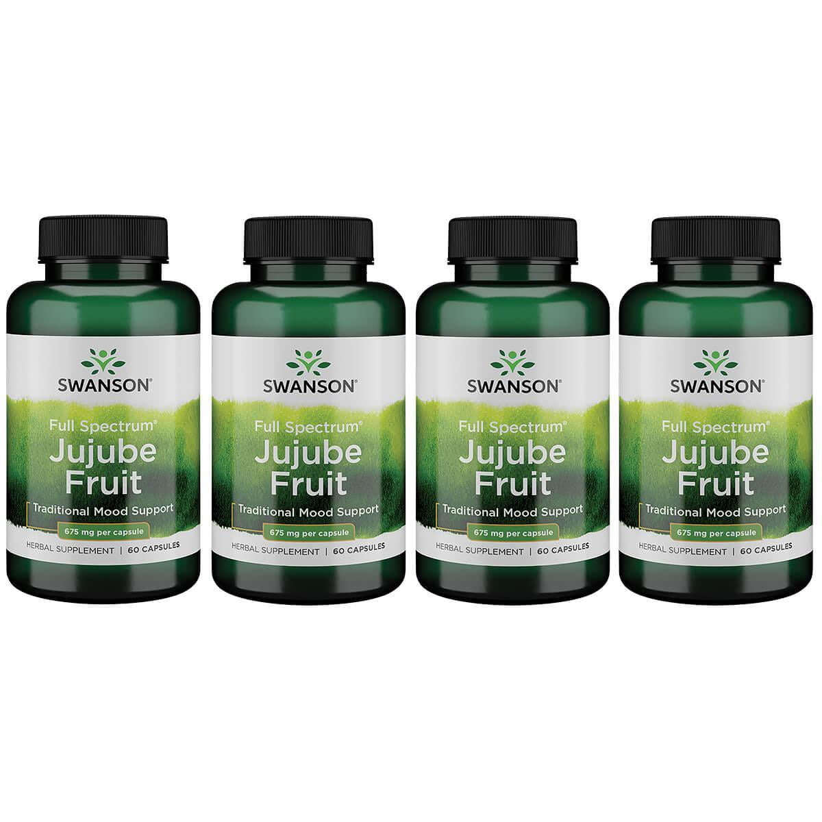 Swanson Full Spectrum Jujube Fruit 675 mg 60 Caps 4 Pack - Walmart.com