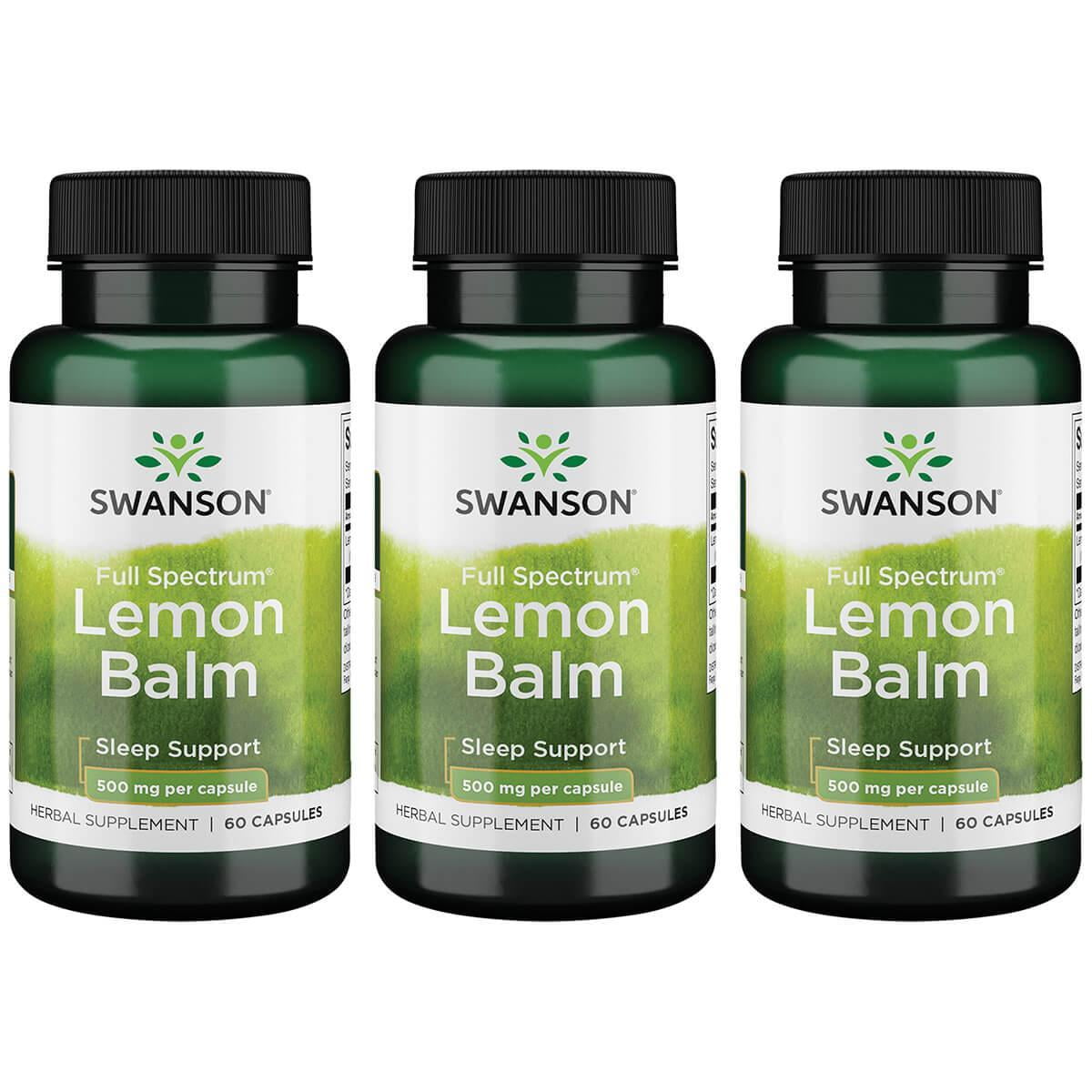 Swanson Lemon Balm Capsules Supplement, Full Spectrum, 500 mg, 60 Caps ...