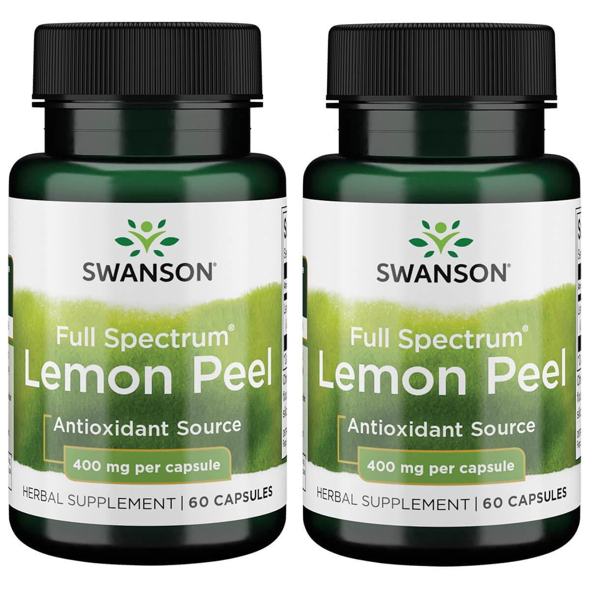 Swanson Lemon Peel Capsules Supplement, Full Spectrum, 400 mg, 60 Caps ...