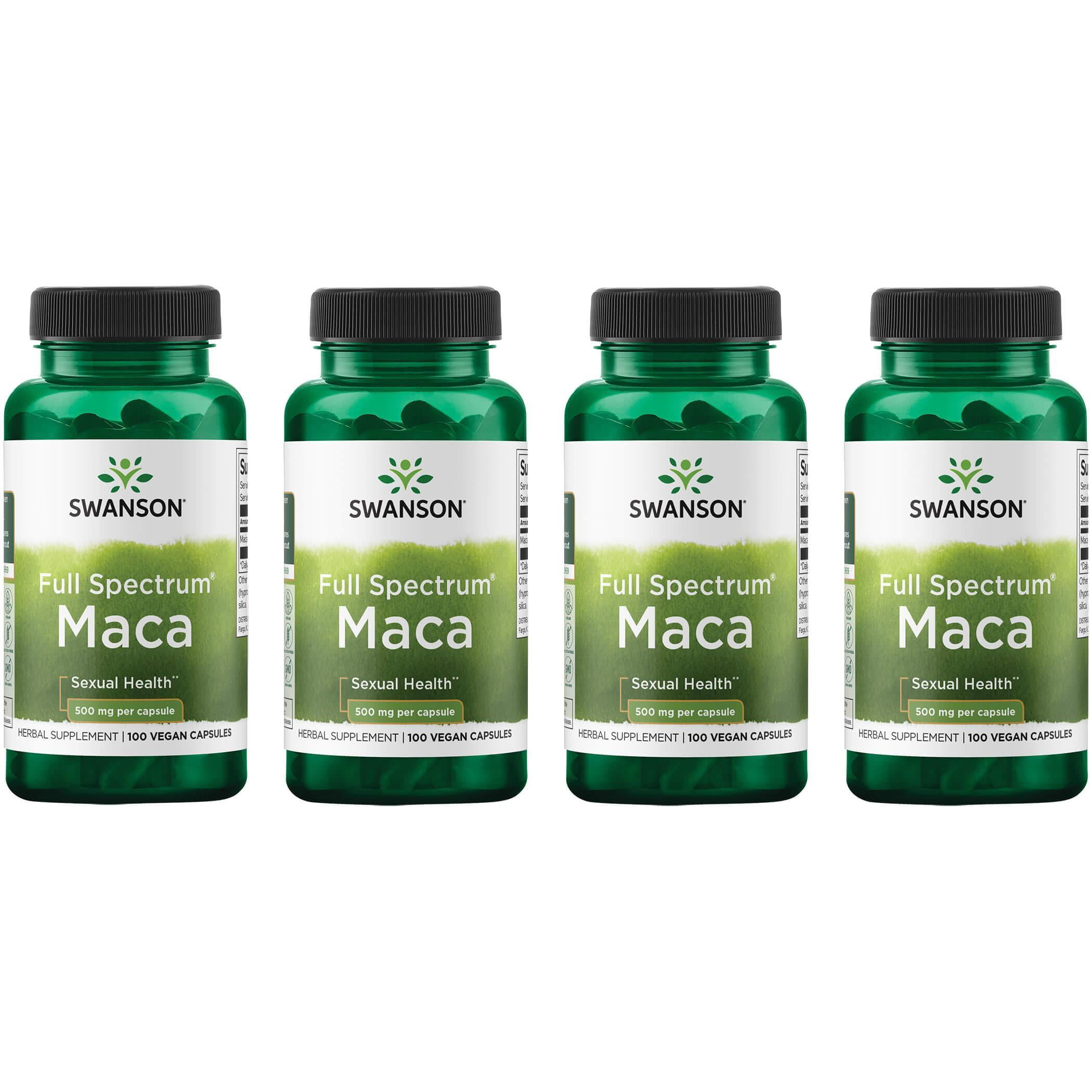 Swanson Full Spectrum Peruvian Maca Root Capsules, 500 mg, Pack of 4 ...
