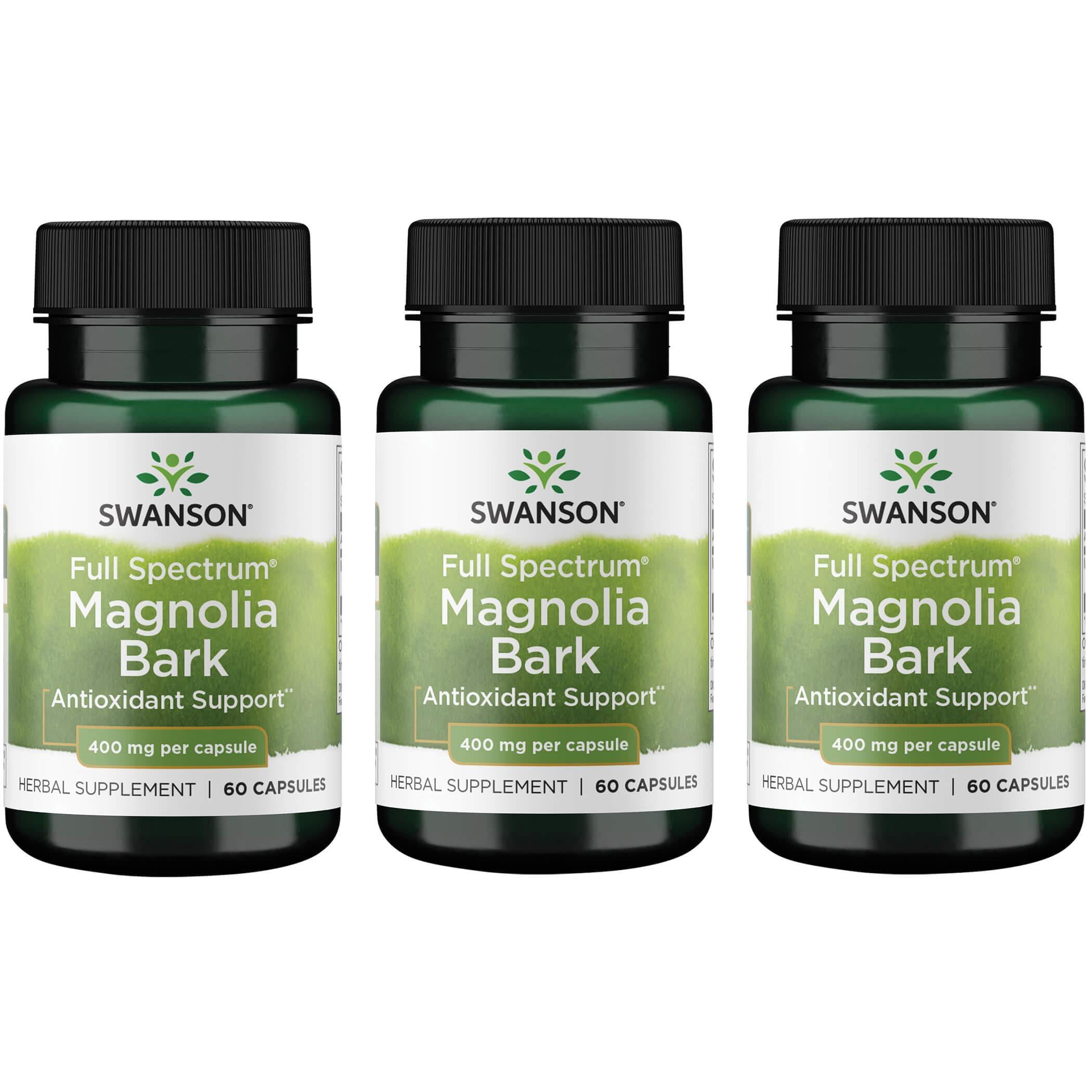 Swanson Full Spectrum Magnolia Bark 400 mg 60 Caps 3 Pack - Walmart.com