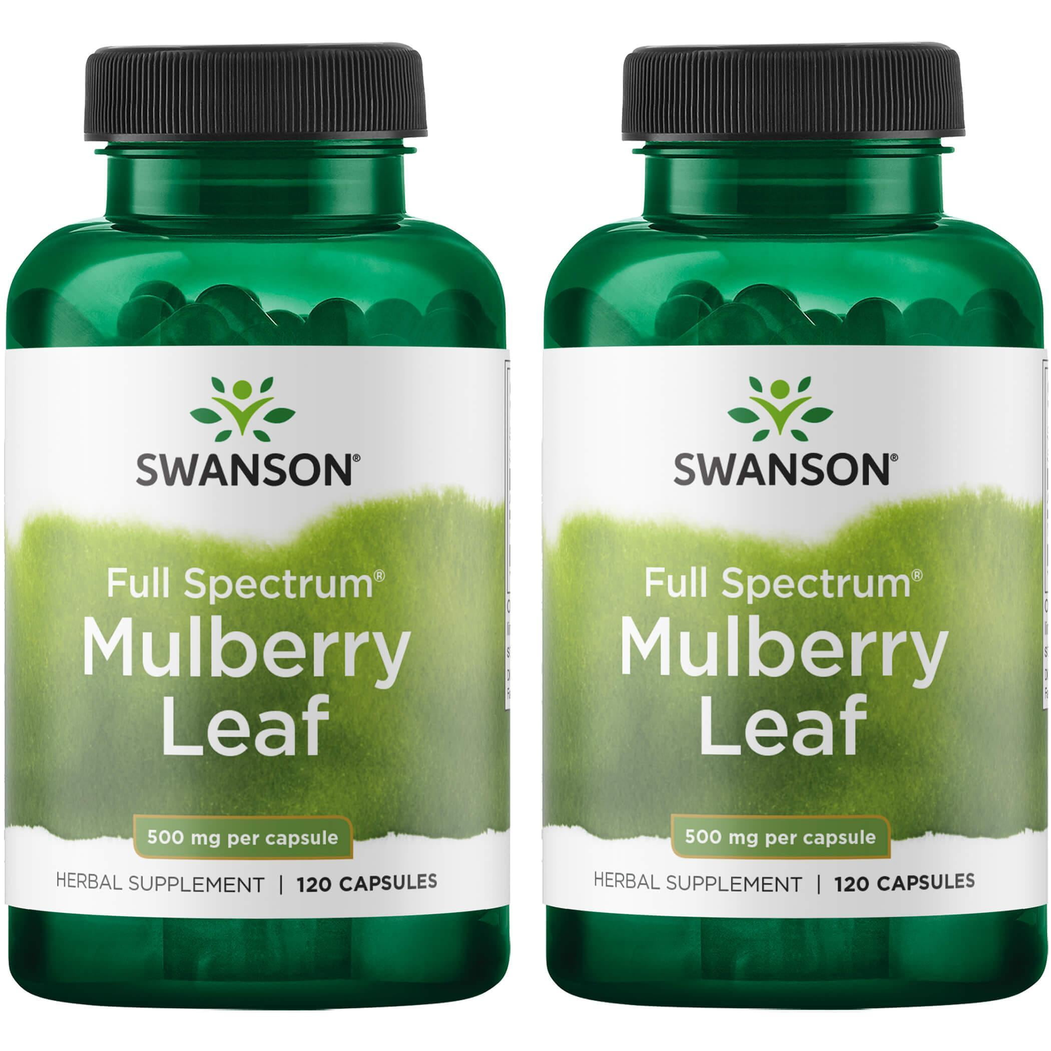 Swanson Full Spectrum Mulberry Leaf 500 mg 120 Caps 2 Pack - Walmart.com
