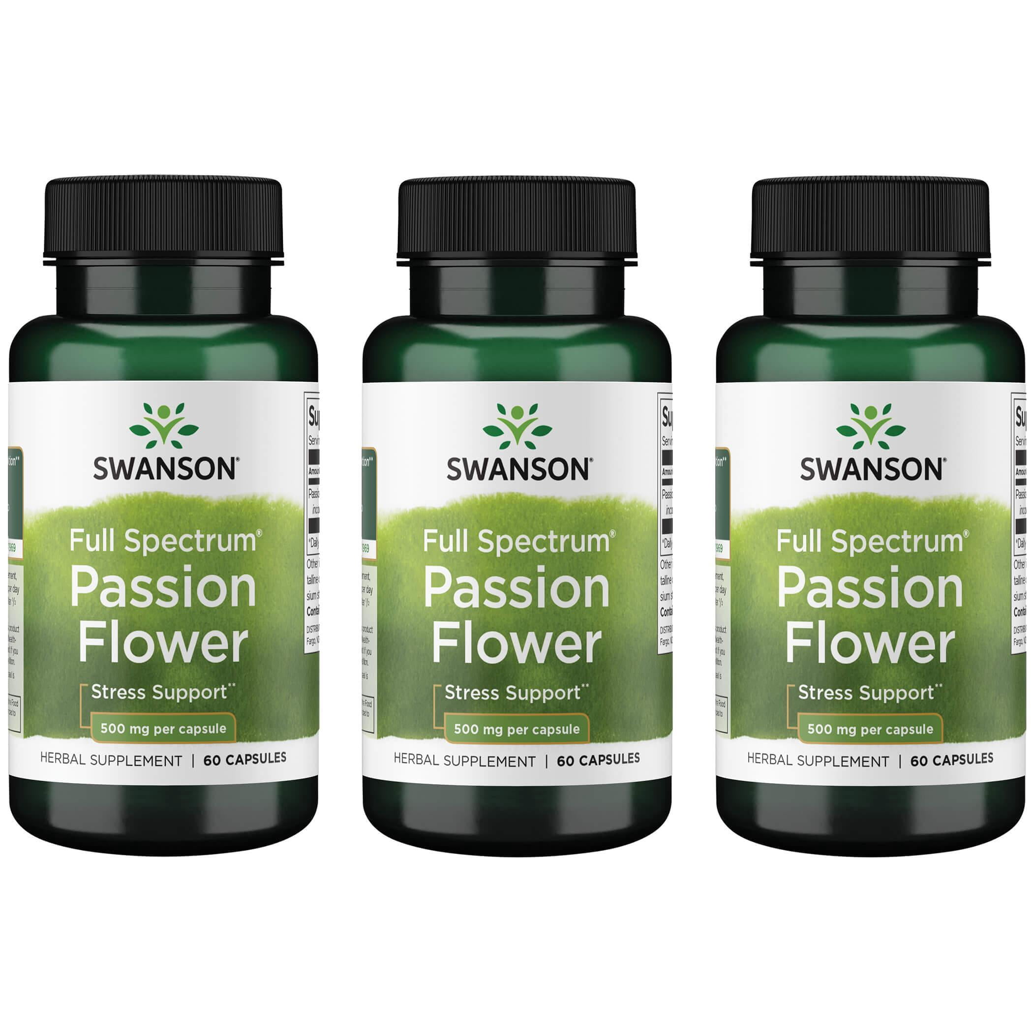 Swanson Full Spectrum Passion Flower 500 mg 60 Caps 3 Pack - Walmart.com