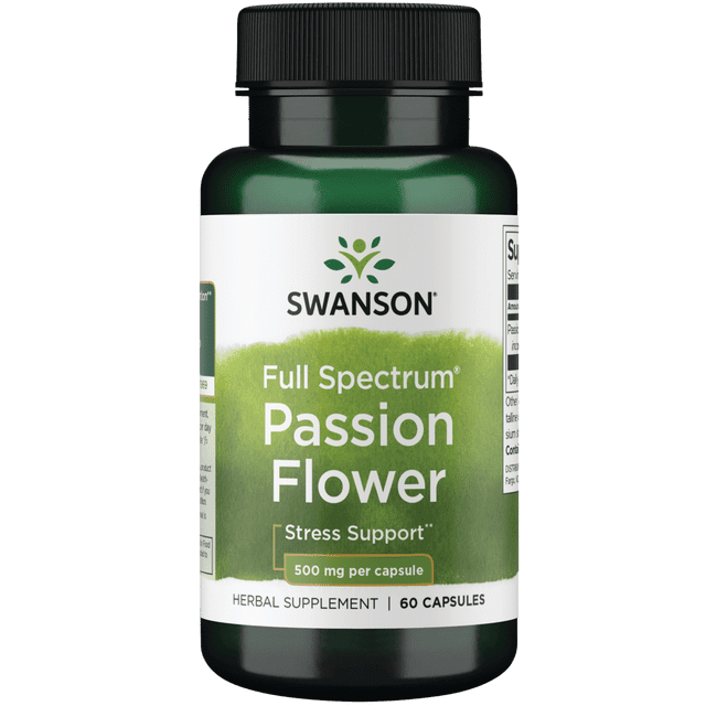 Swanson Health Full-Spectrum Passion Flower 500mg, Stress-Reducing, 60 ...