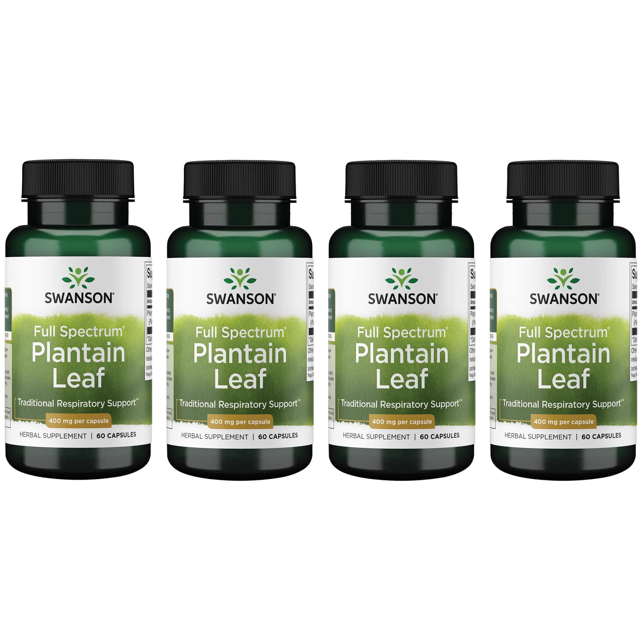Swanson Full Spectrum Plantain Leaf 400 mg 60 Caps 4 Pack - Walmart.com