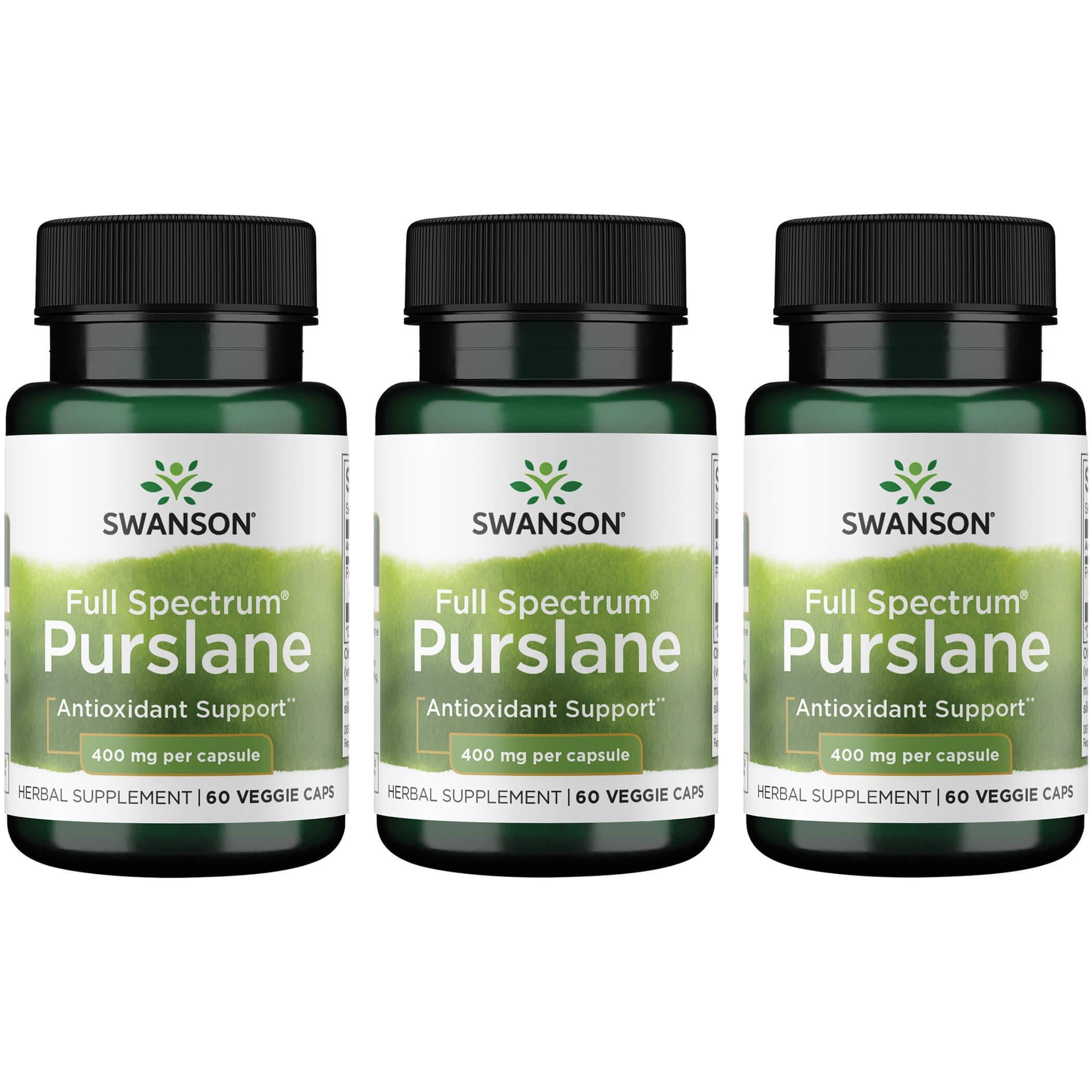 Swanson Full Spectrum Purslane 400 Milligrams 60 Veg Capsules (3 Pack ...