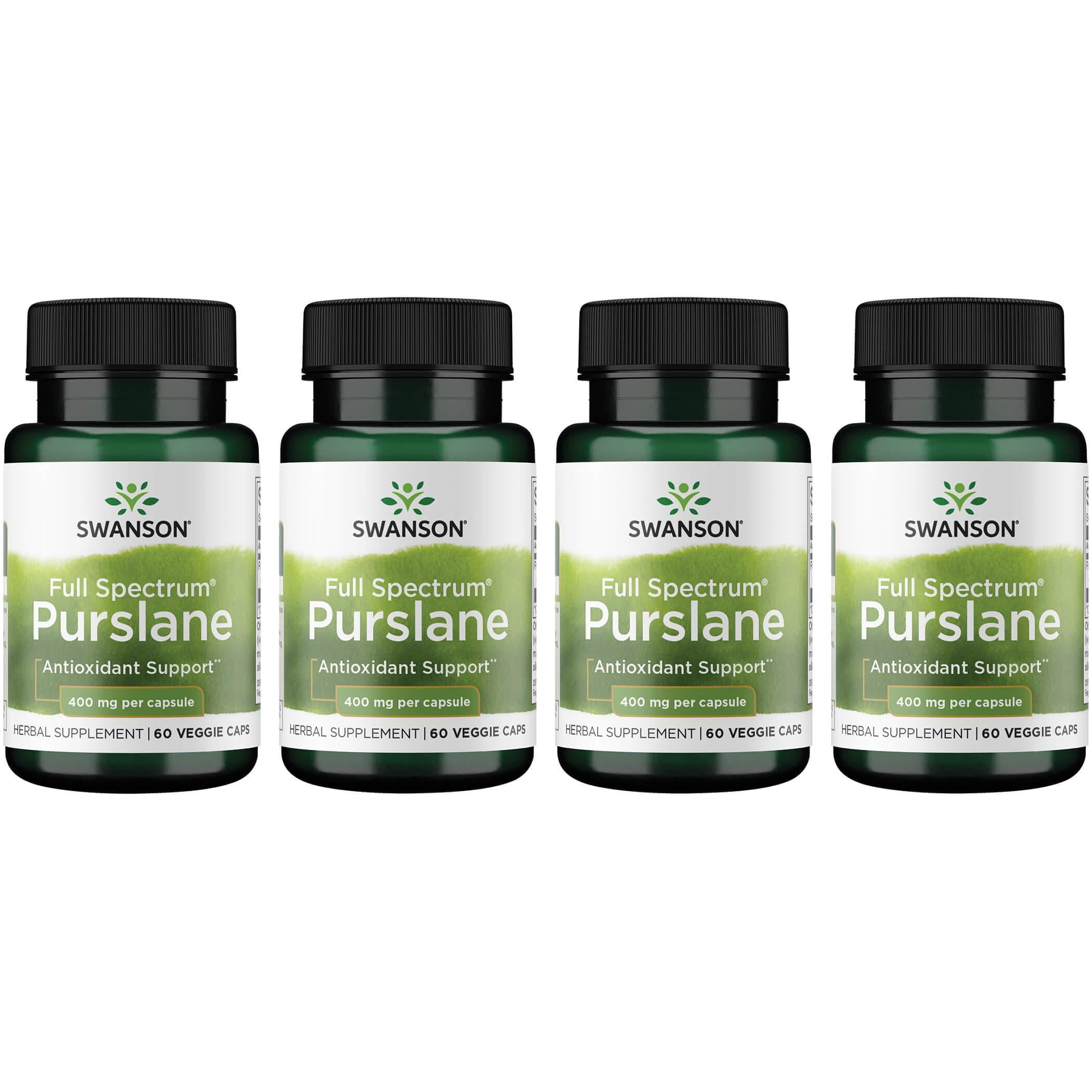 Swanson Full Spectrum Purslane 400 mg 60 Veg Caps 4 Pack - Walmart.com
