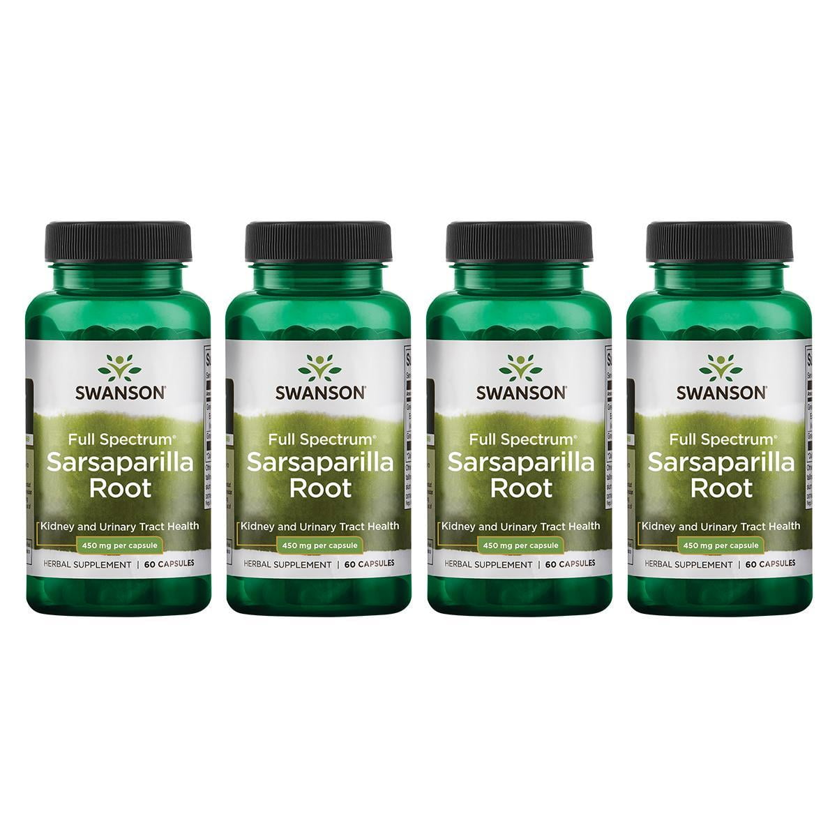 Swanson Sarsaparilla Root Capsules, 450mg, 60 Count, 4 Pack - Full ...