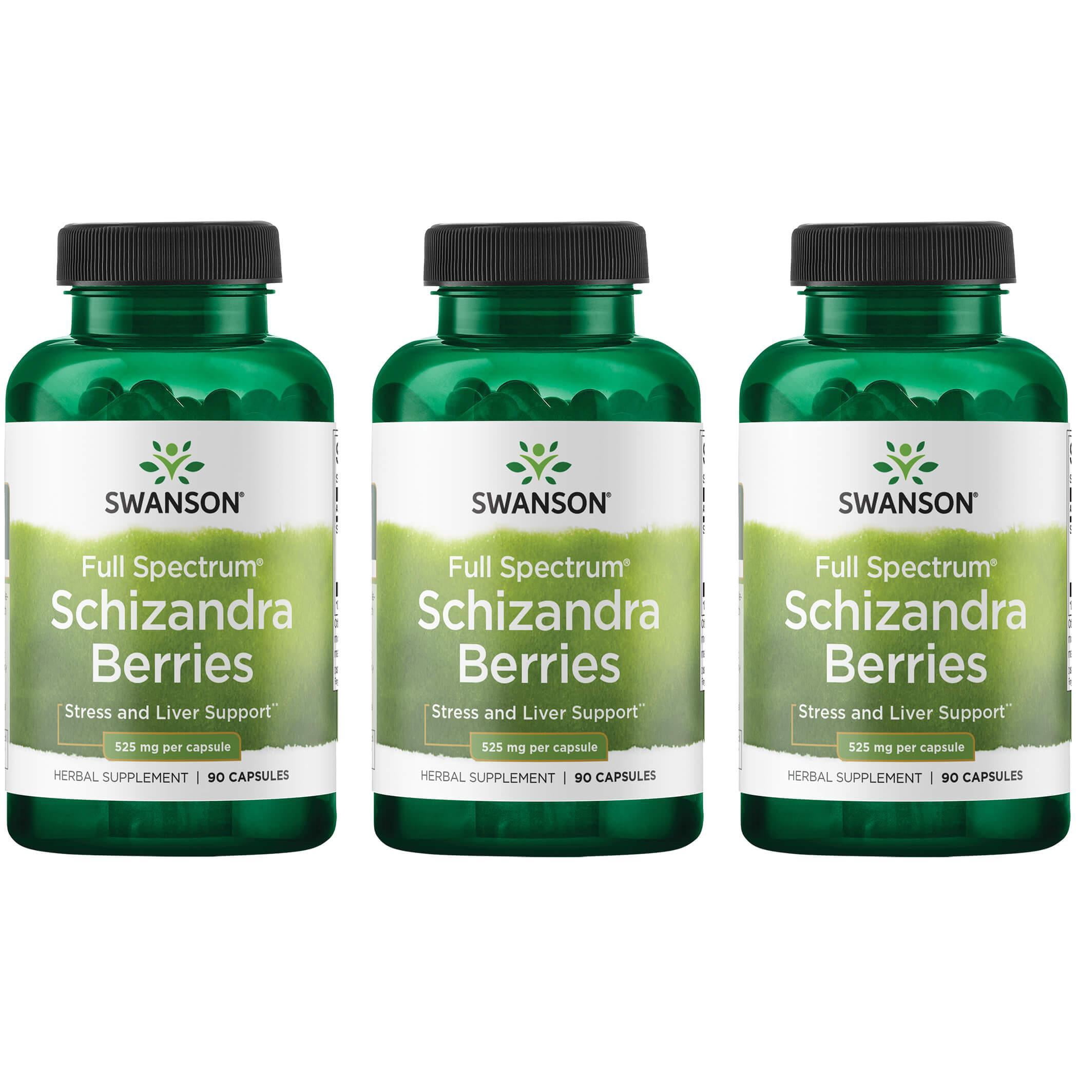 Swanson Full Spectrum Schizandra Berries 525 mg 90 Caps 3 Pack ...