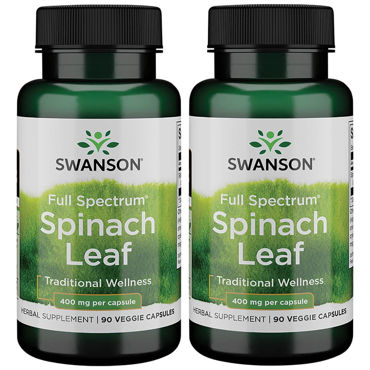 Swanson Full Spectrum Spinach Leaf 400 Milligrams 90 Veg Capsules (2 ...
