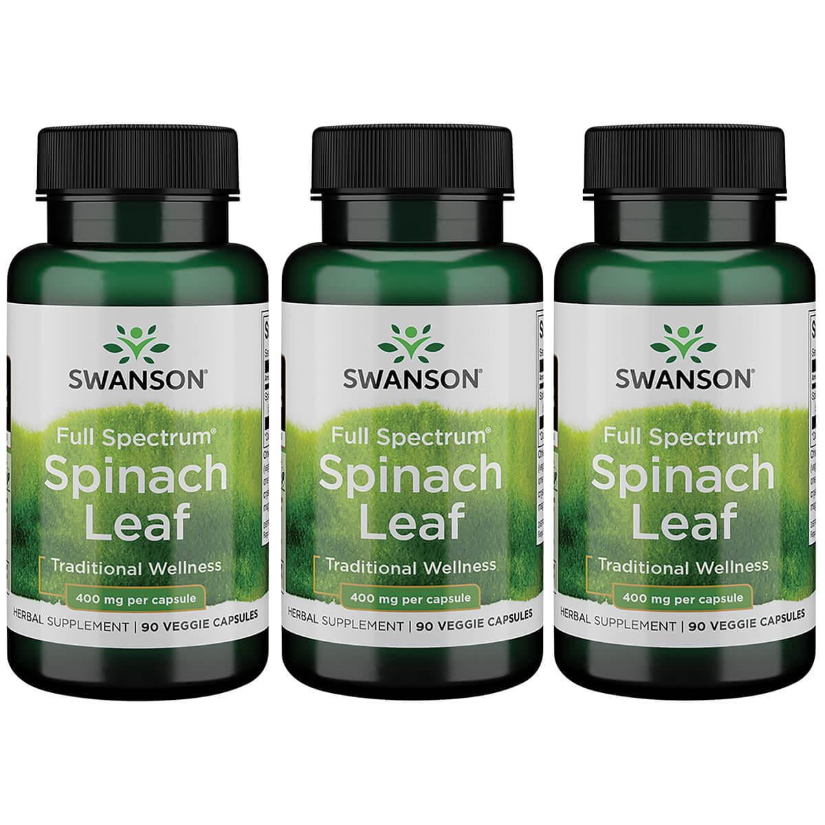 Swanson Full Spectrum Spinach Leaf 400 mg 90 Veg Caps 3 Pack - Walmart.com