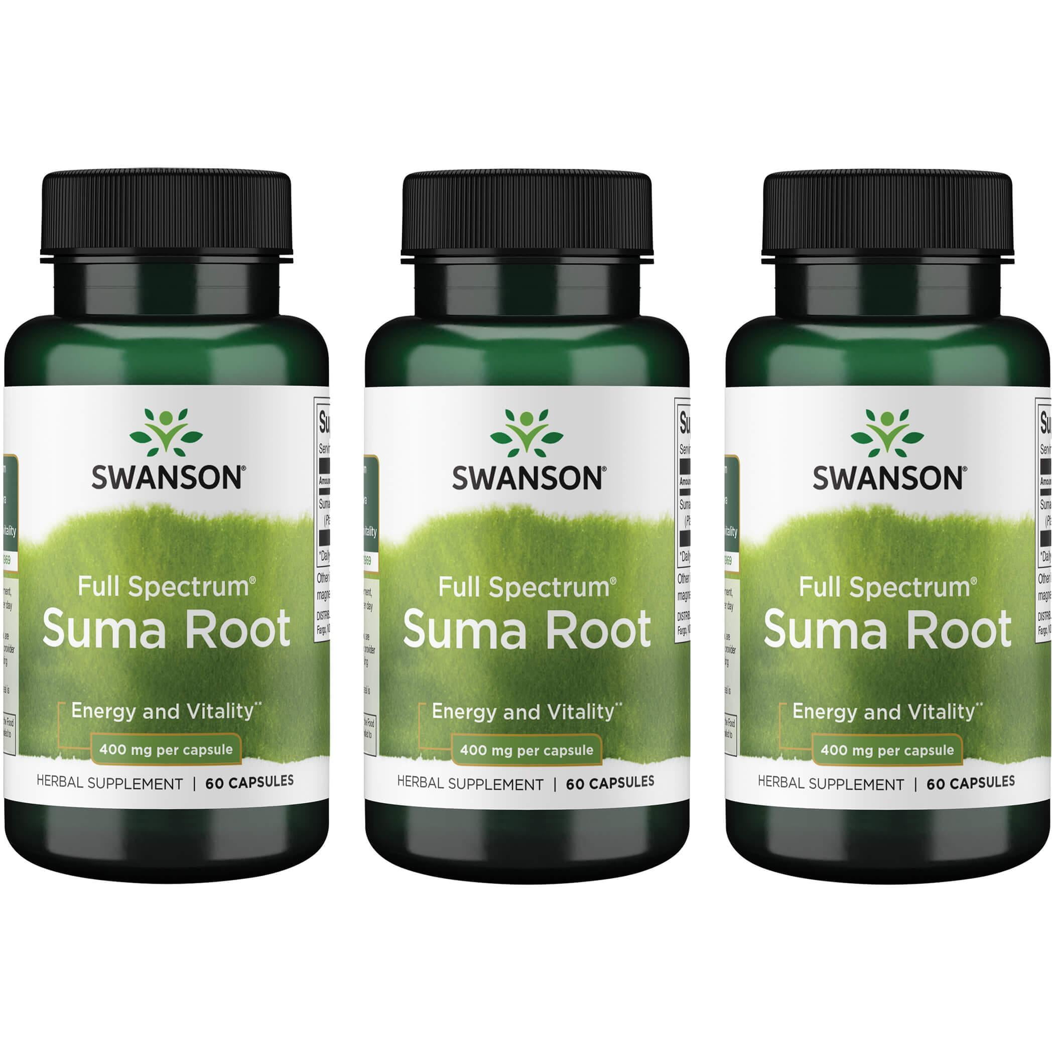 Swanson Full Spectrum Suma Root 400 mg, 60 Capsules, 3 Pack - Brazilian ...