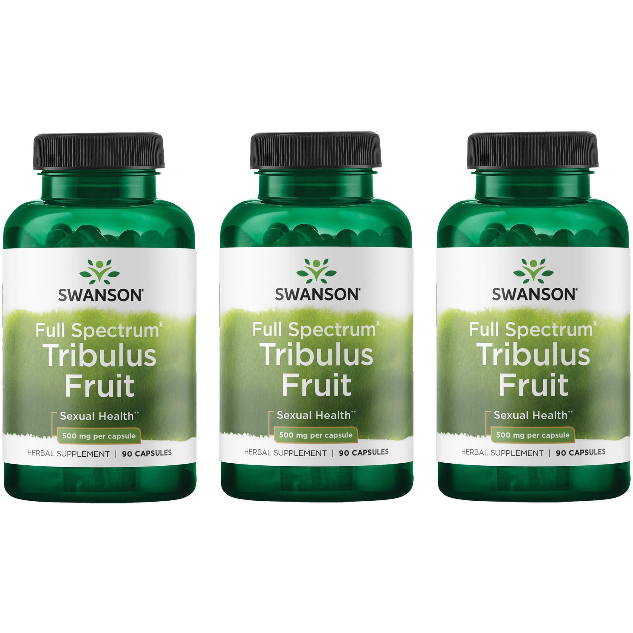 Swanson Health Support Supplements - Full Spectrum Tribulus Fruit 500mg, 90 Caps, 3 Pack ...