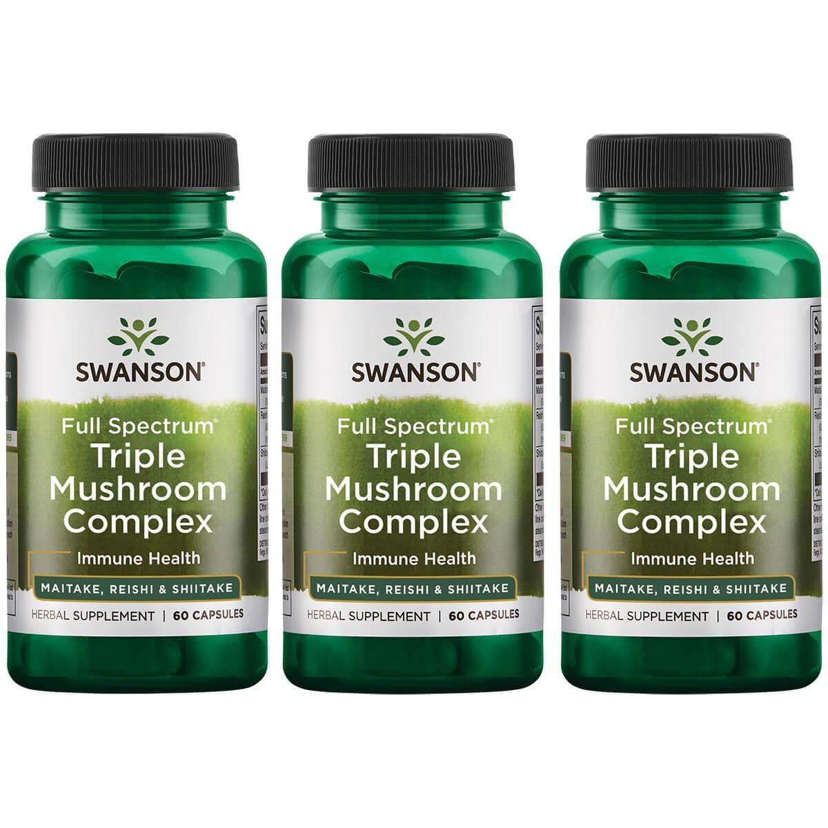 Swanson Full Spectrum Triple Mushroom Complex 60 Caps 3 Pack - Walmart.com