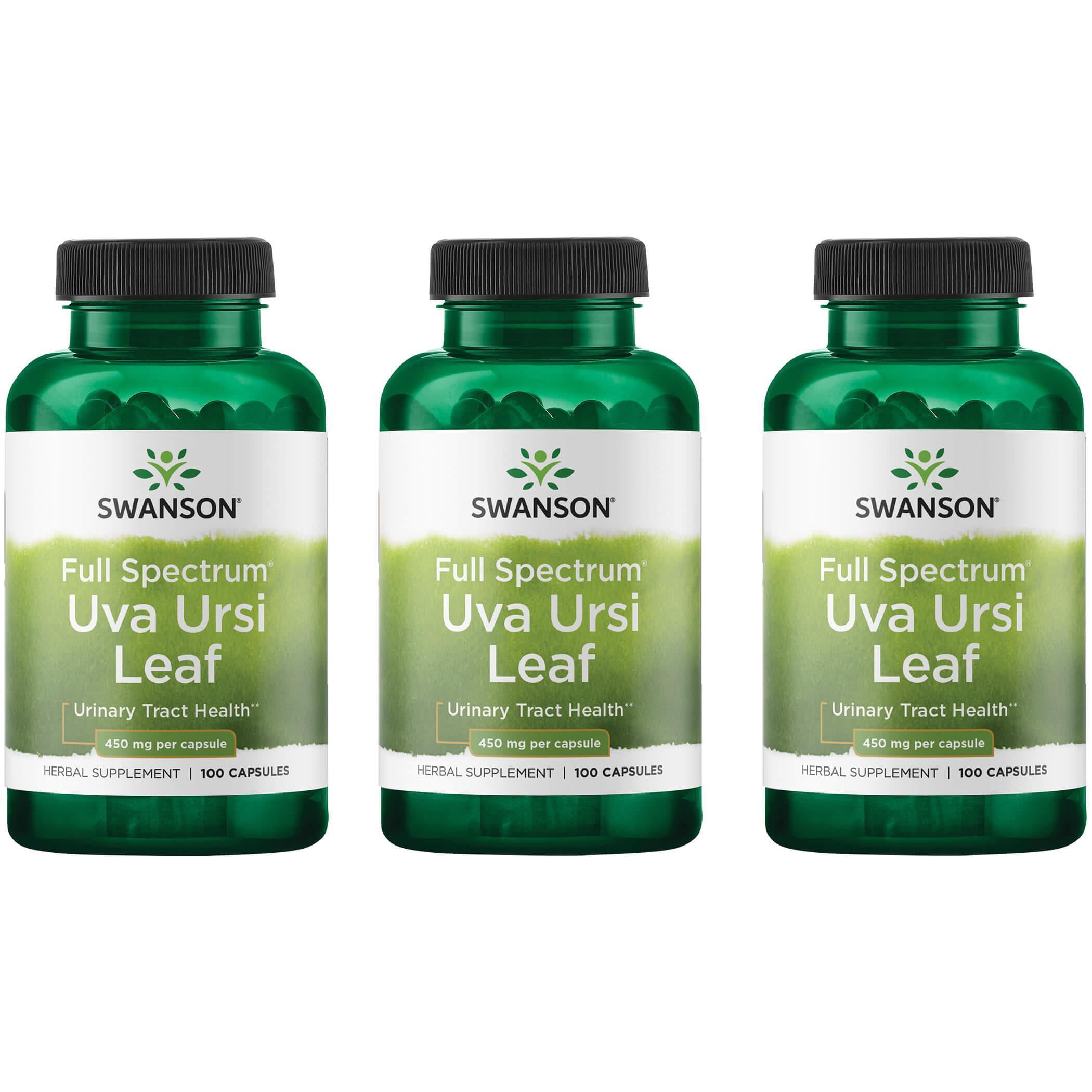 Swanson Full Spectrum Uva Ursi Leaf 450 mg 100 Caps 3 Pack - Walmart.com