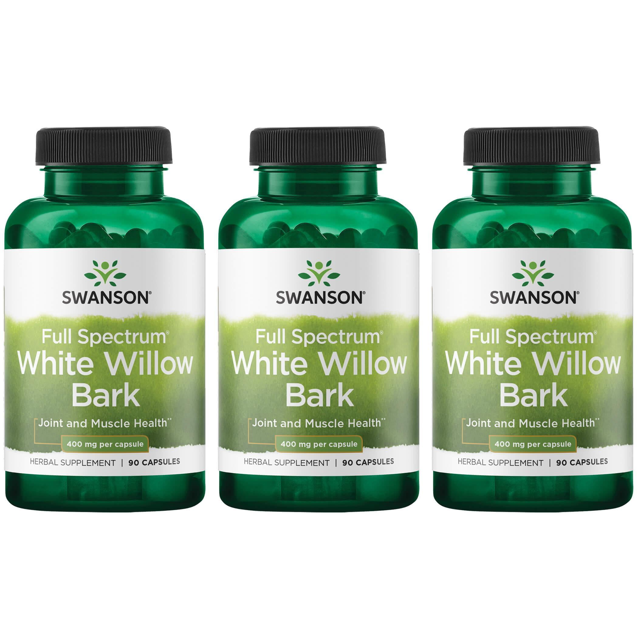 Swanson Full Spectrum White Willow Bark 400 mg 90 Caps 3 Pack - Walmart.com