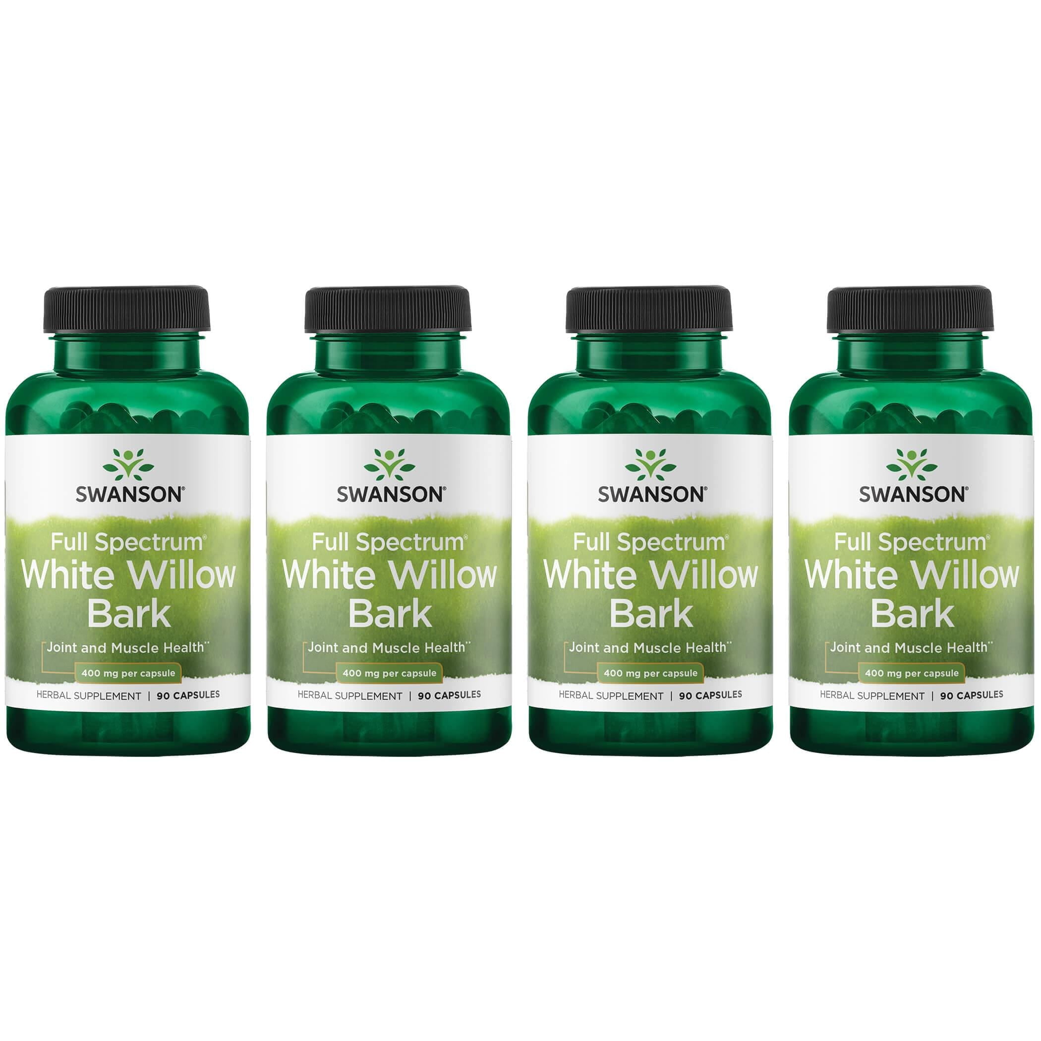 Swanson Full Spectrum White Willow Bark 400 mg 90 Caps 4 Pack - Walmart.com