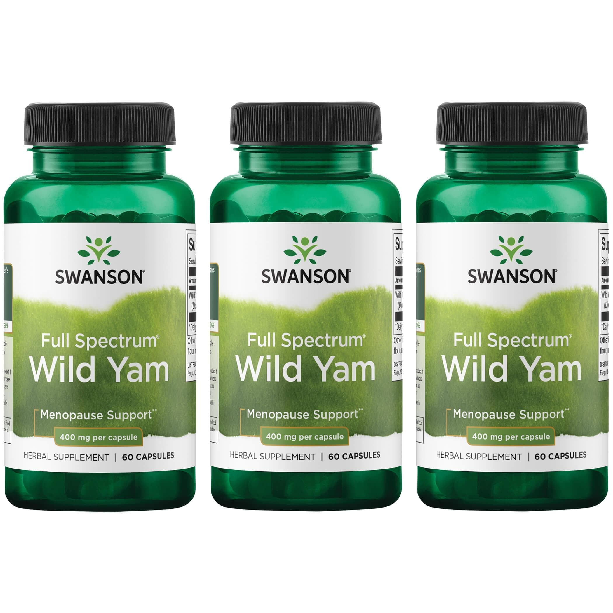 Swanson Full Spectrum Wild Yam 400 mg 60 Caps 3 Pack - Walmart.com