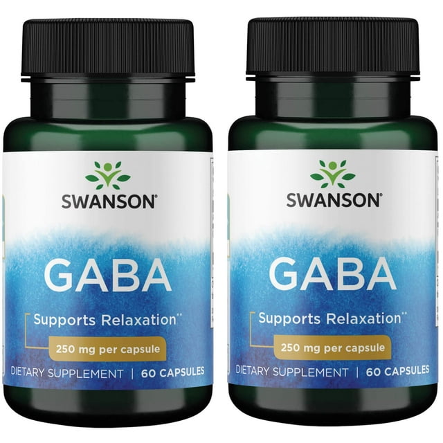 Swanson Gaba 250 mg 60 Caps 2 Pack - Walmart.com