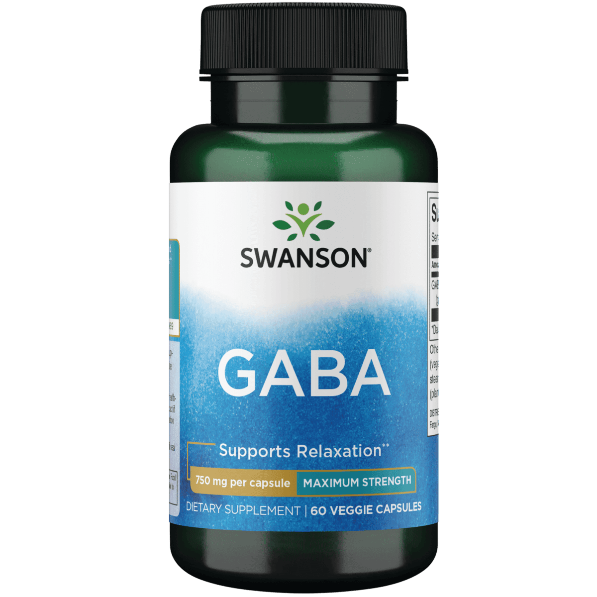 Swanson Gaba - Maximum Strength 750 mg 60 Veggie Capsules - Walmart.com