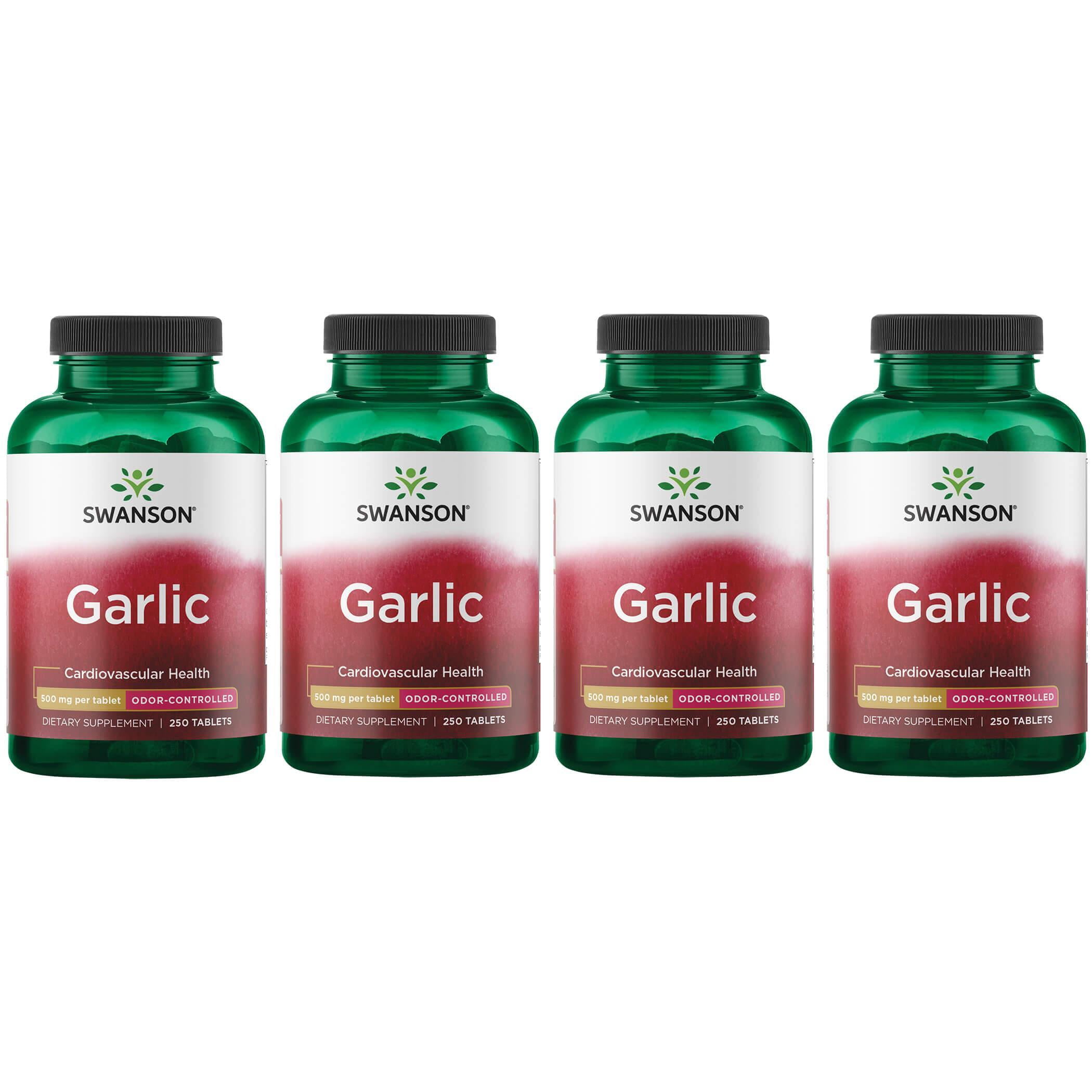 Swanson Garlic - Odor-Controlled 500 mg 250 Tabs 4 Pack - Walmart.com