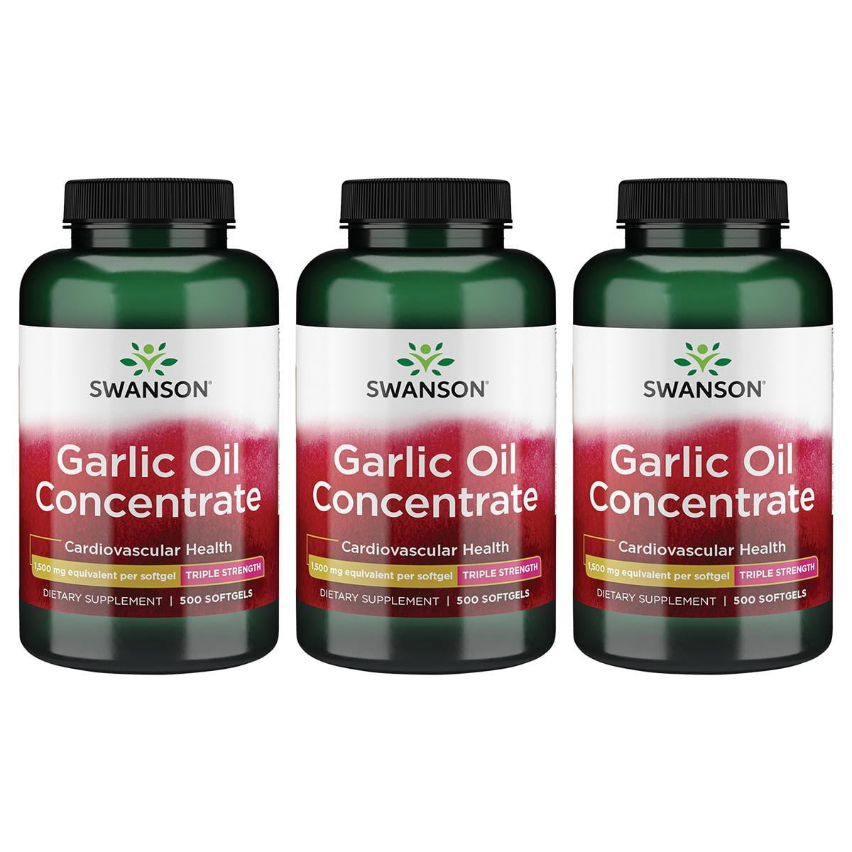 Swanson Garlic Oil Concentrate - Triple Strength 1,500 mg 500 Sgels 3 ...