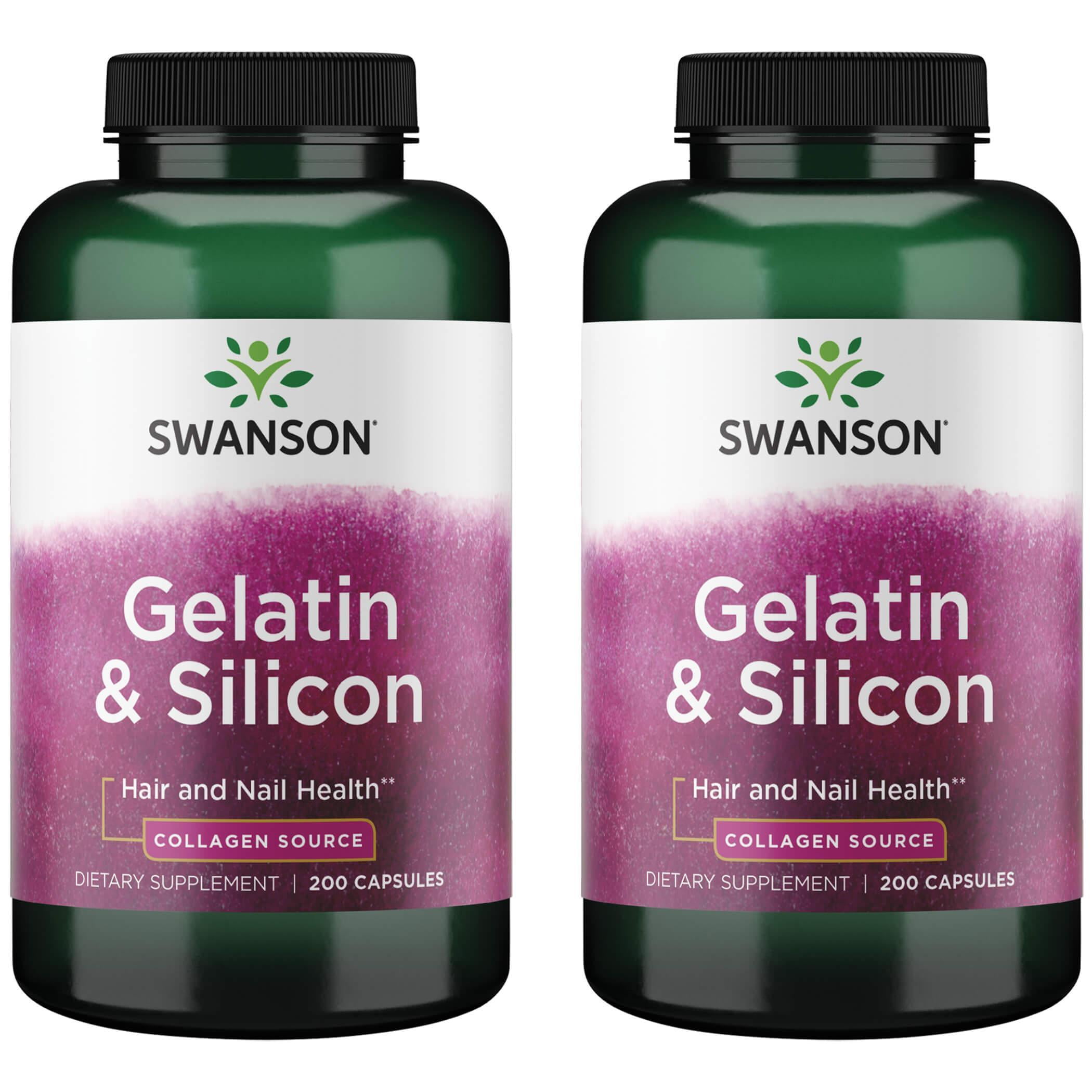 Swanson Gelatin & Silicon Capsules Supplement for Hair and Nails, 200 ...