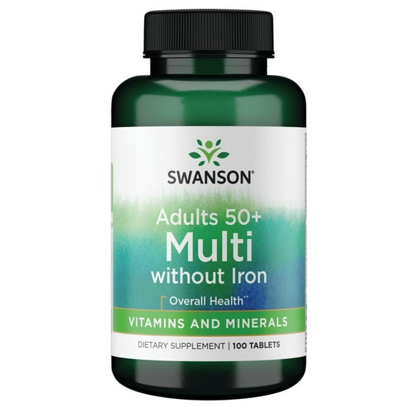 Swanson Adults 50+ Multi Vitamins Without Iron, 100 Tablets - Walmart.com