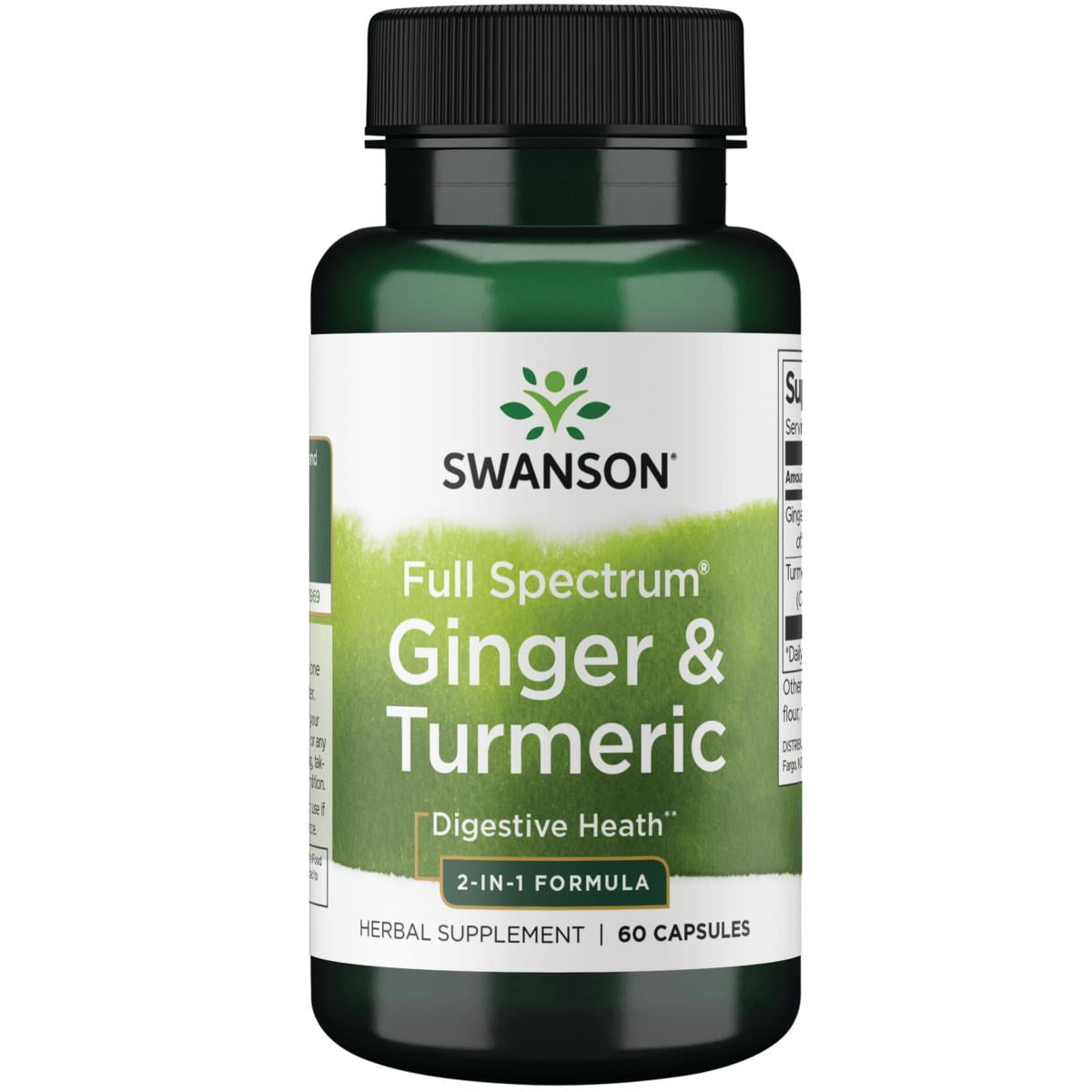 Swanson Full Spectrum Ginger & Turmeric 60 Capsules Supplement ...