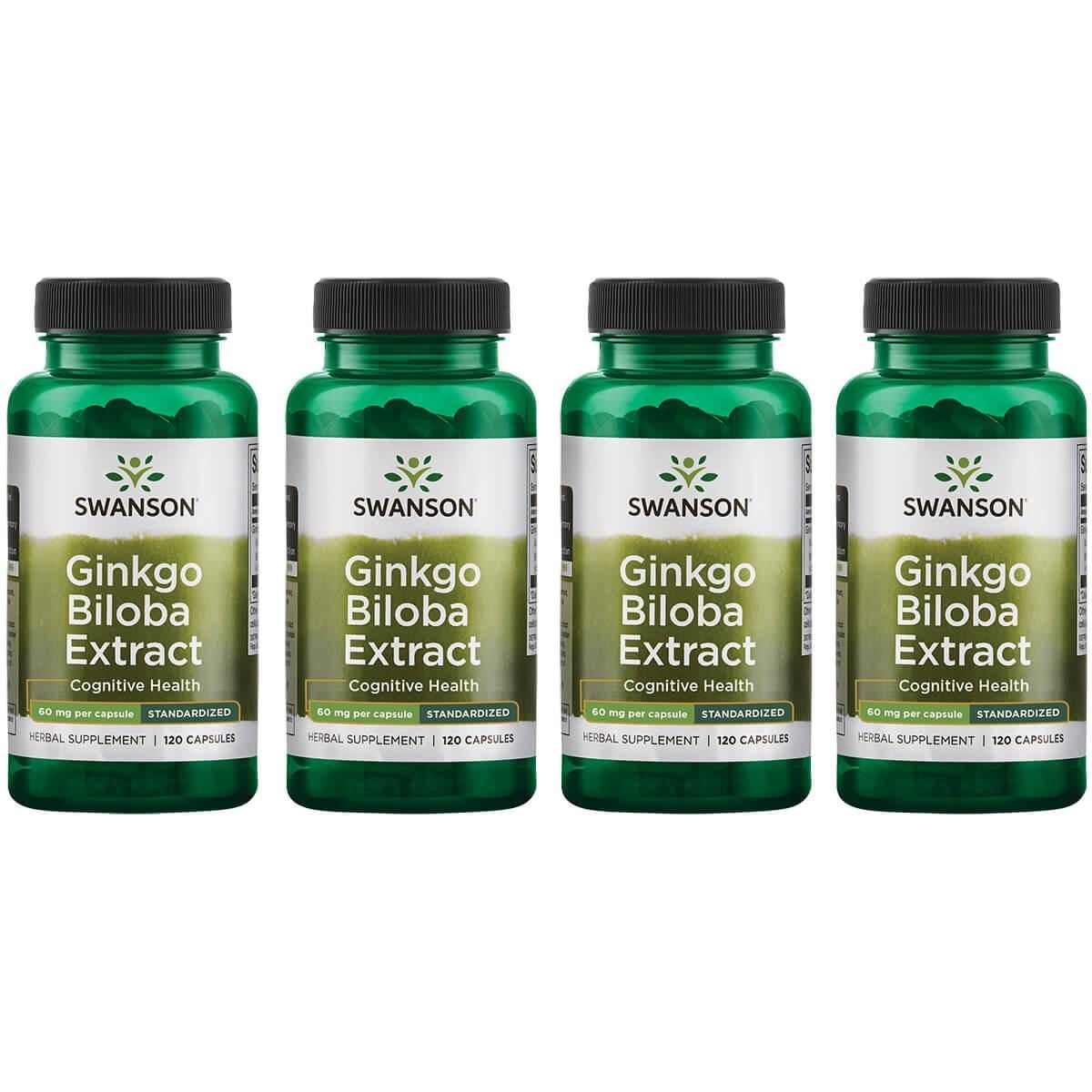 Swanson Ginkgo Biloba Extract - Standardized 60 mg 120 Caps 4 Pack ...