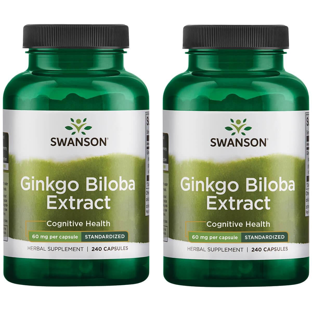 Swanson Ginkgo Biloba Memory Supplements - Standardized Extract 60 mg ...