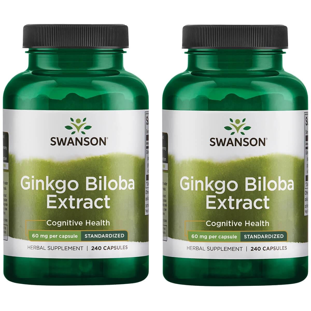 Swanson Ginkgo Biloba Extract - Standardized 60 mg 240 Caps 2 Pack ...