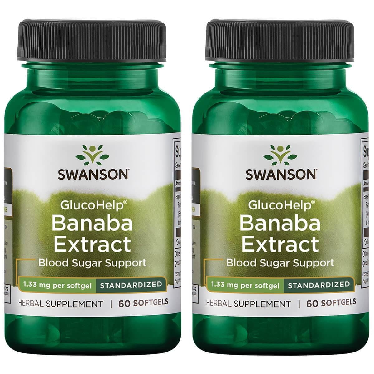 Swanson Glucohelp Banaba Extract - Standardized 1.33 mg 60 Sgels 2 Pack ...