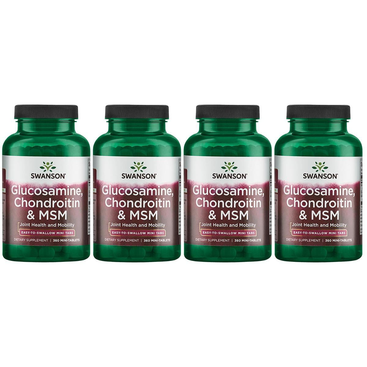 Swanson Glucosamine, Chondroitin & Msm - Mini Tabs 360 Tabs 4 Pack - Walmart.com