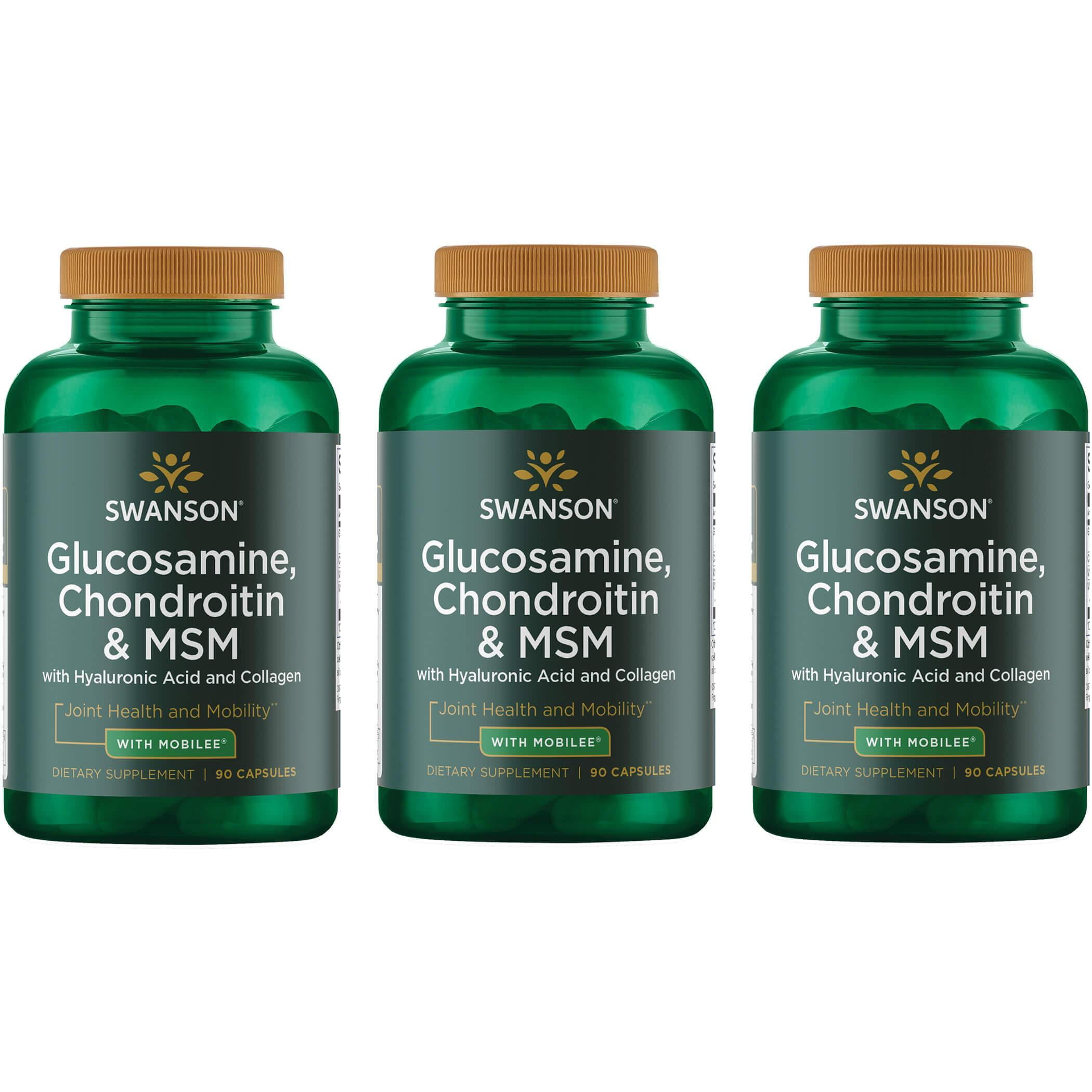 Swanson Glucosamine, Chondroitin & Msm with Hyaluronic Acid and ...