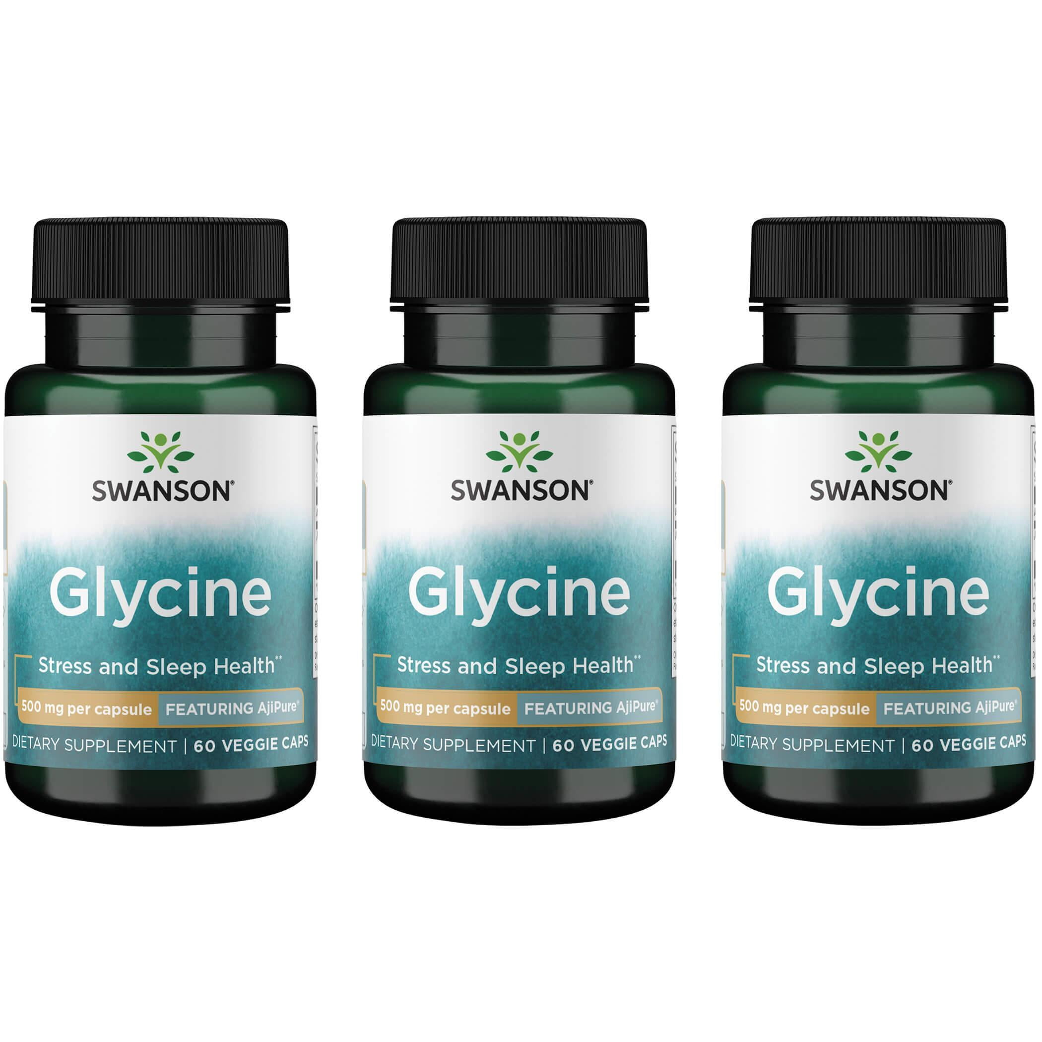 Swanson Glycine - Featuring Ajipure 500 mg 60 Veg Caps 3 Pack - Walmart.com